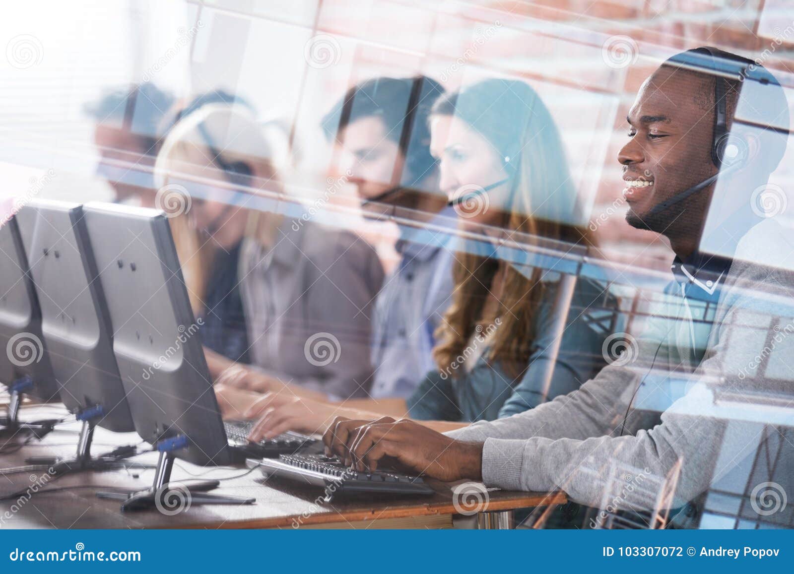 Call Center Team stock photo. Image of businesswoman - 103307072