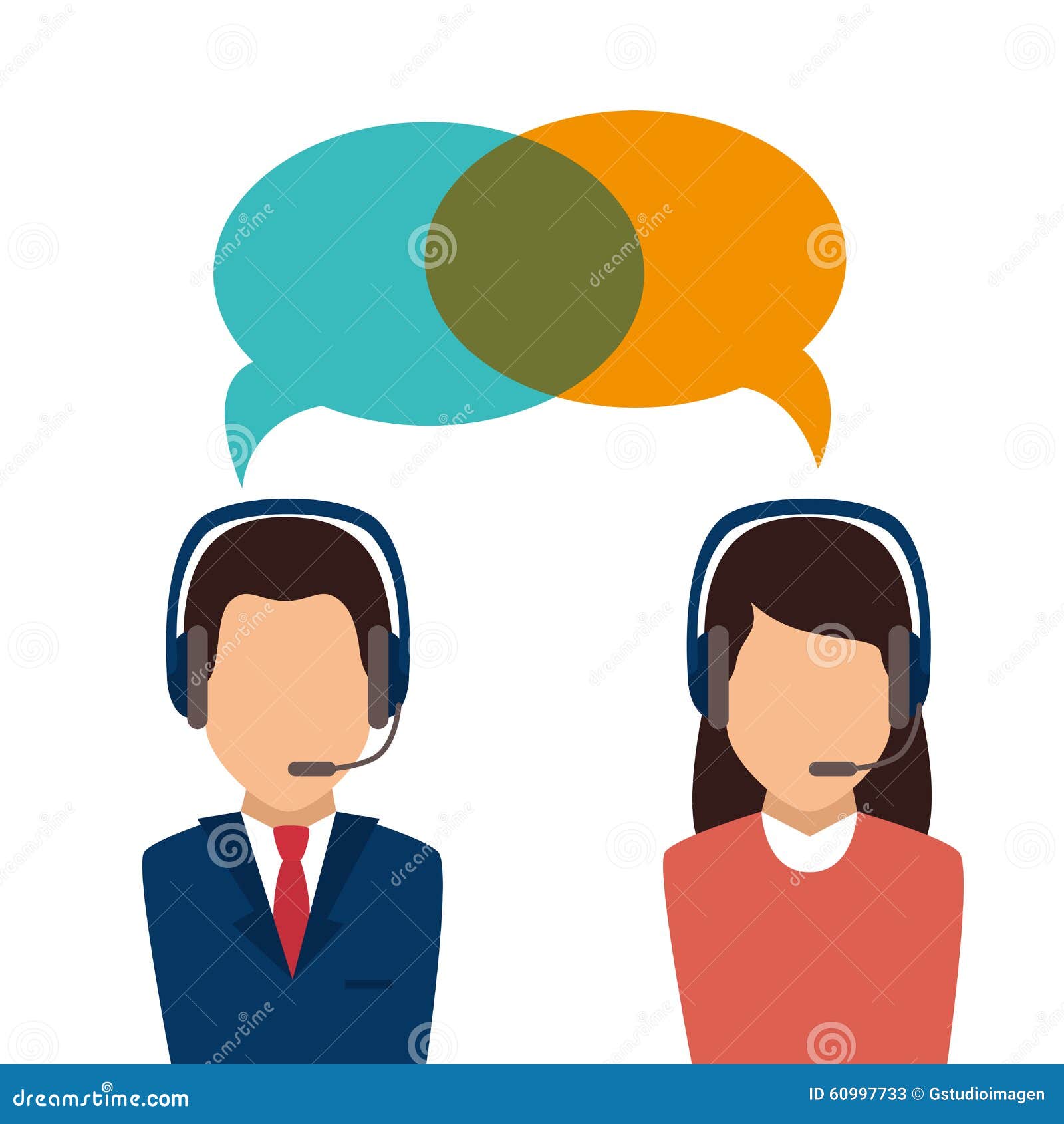 Call Center and Technical Support Stock Vector - Illustration of ...