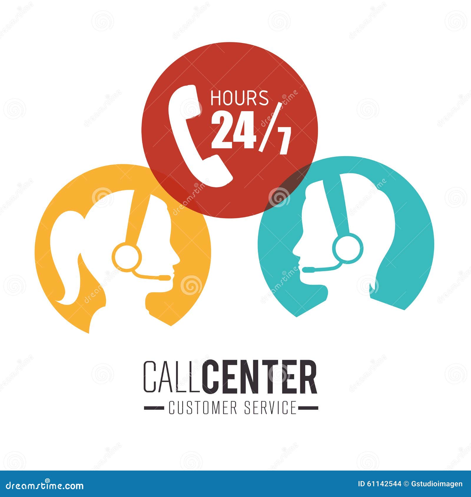 Call Center and Technical Support Stock Vector - Illustration of ...