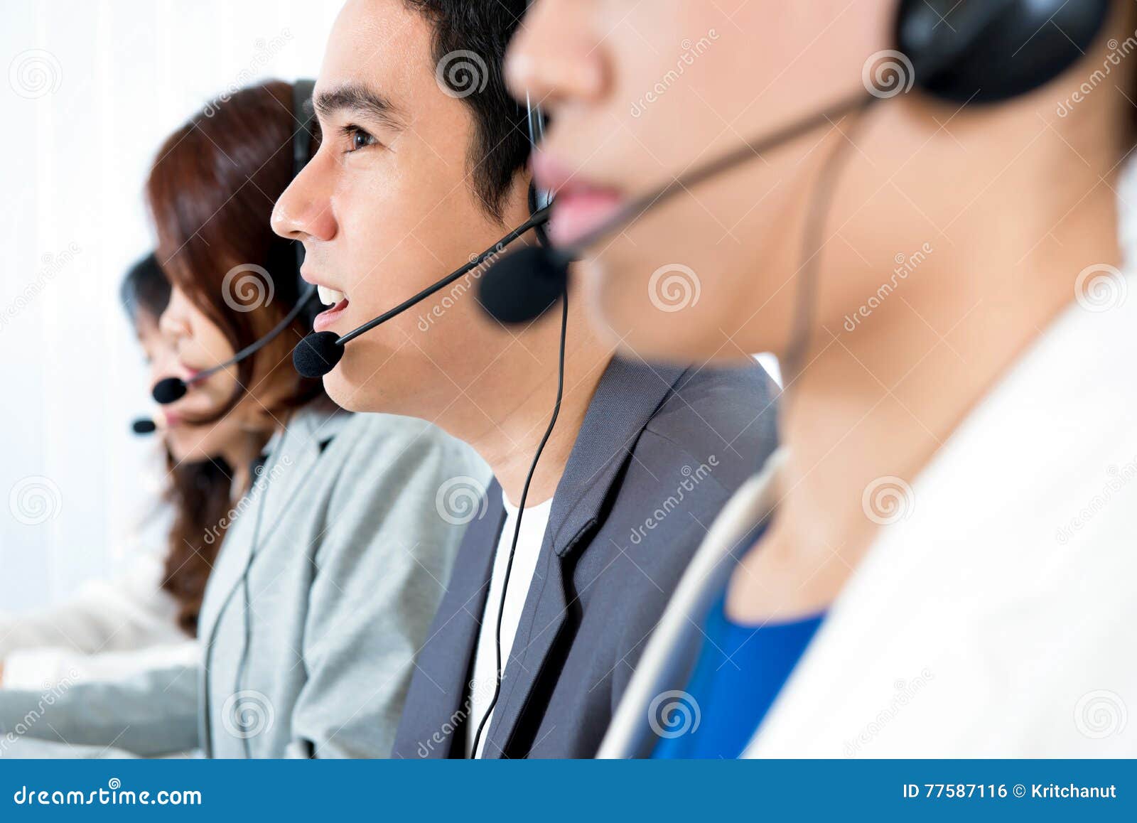 Call Center or Telemarketer Team Stock Photo - Image of communication ...