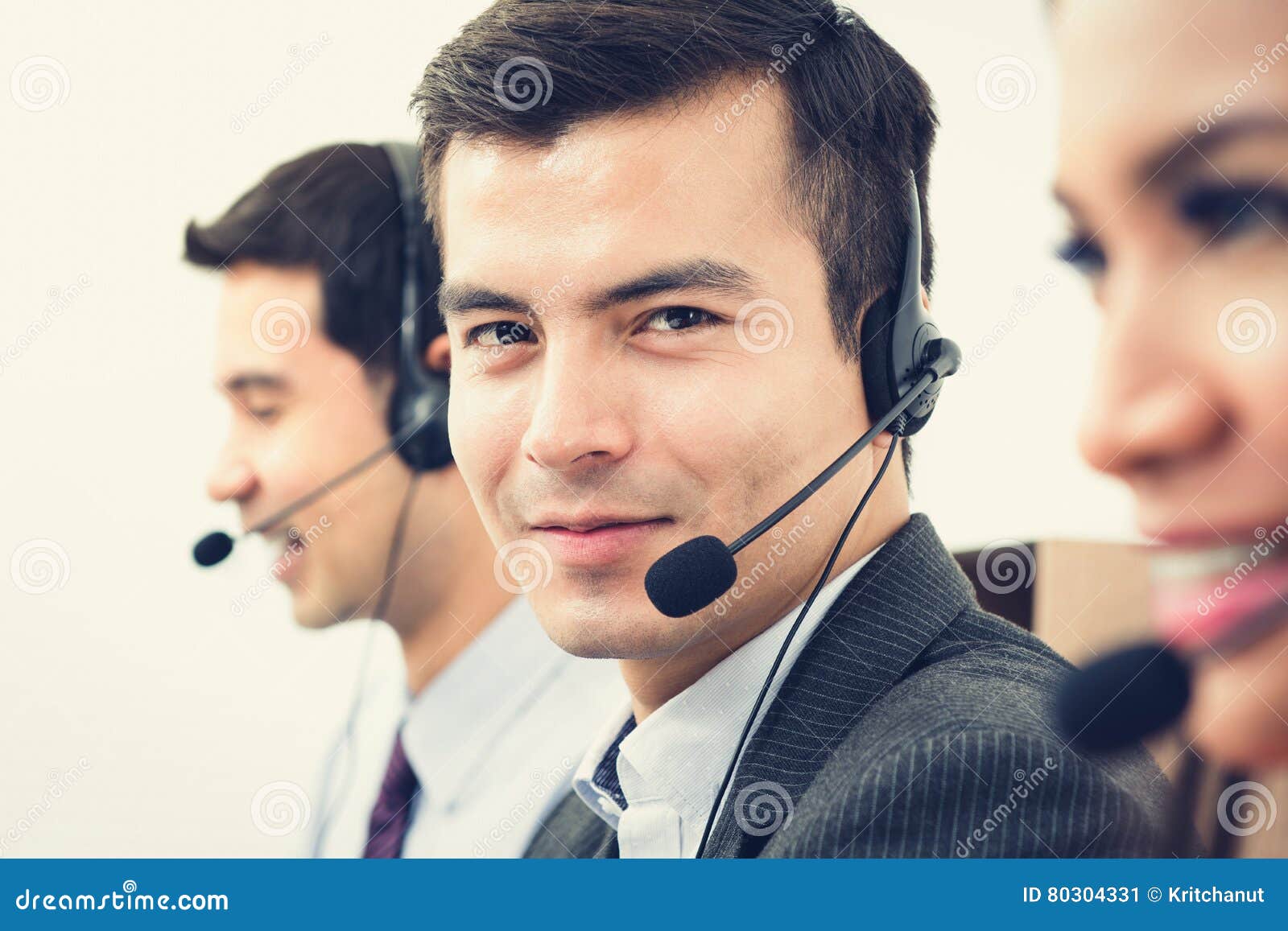 Call Center or Telemarketer Team Stock Image - Image of centre, people ...