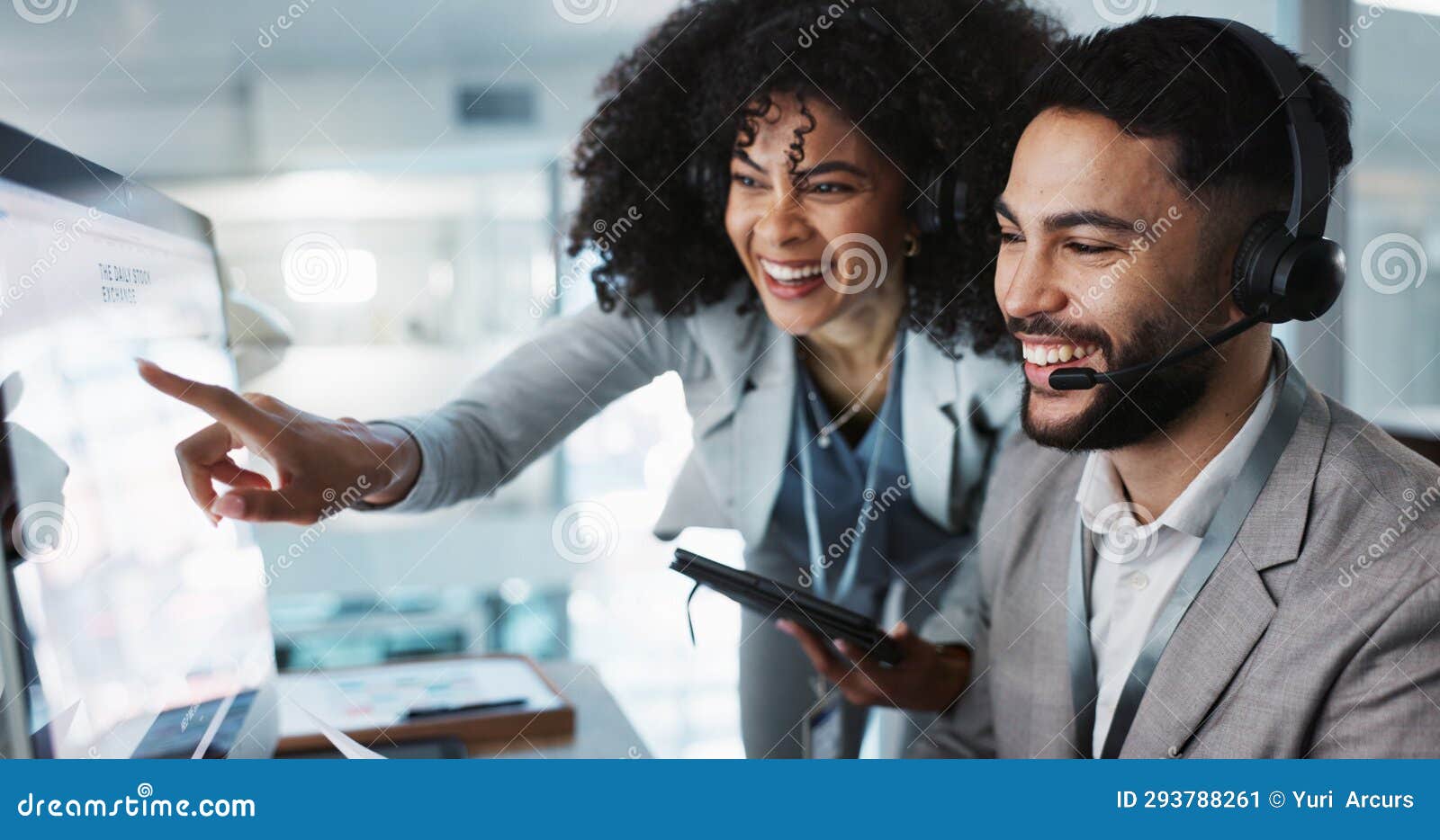 Call Center, Training and Learning in Office with Mentor, Technical ...