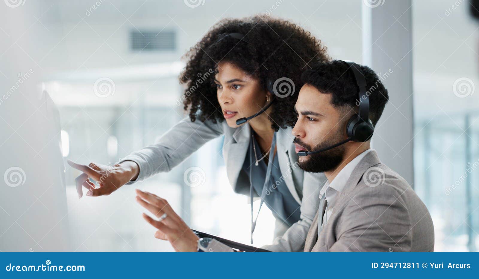 Call Center, Training and Learning in Office with Mentor, Technical ...