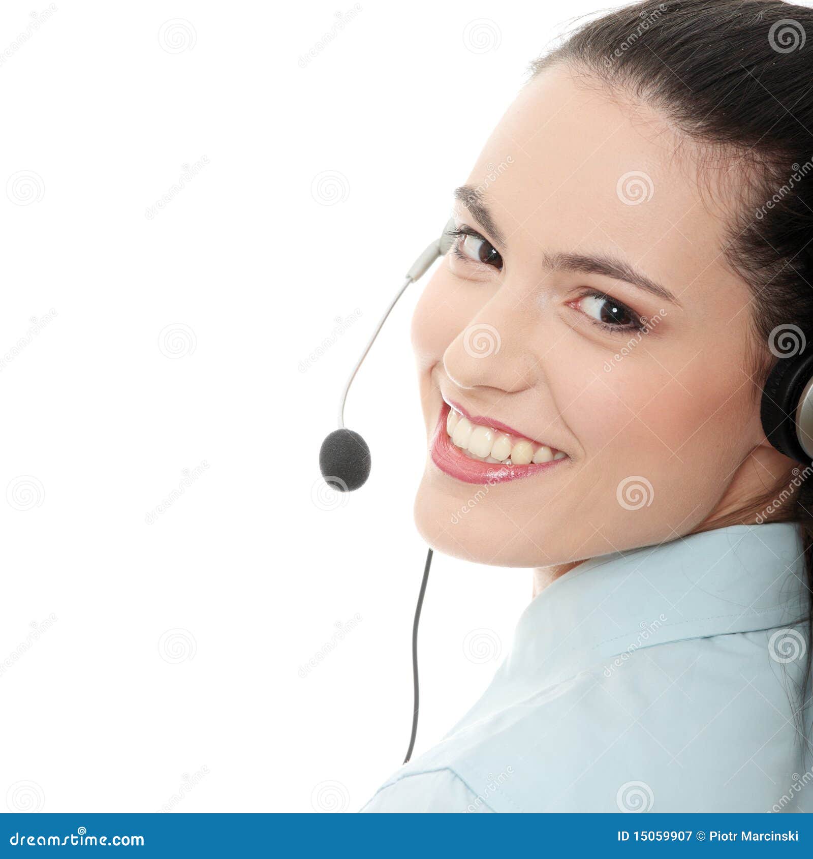 Call center woman stock image. Image of handsfree, helpdesk - 15059907