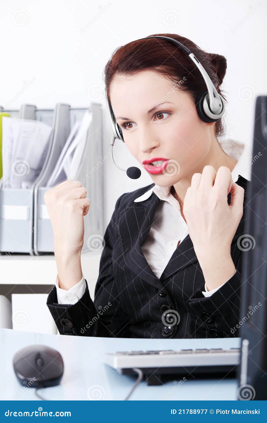 Call center woman stock image. Image of cute, expression - 21788977