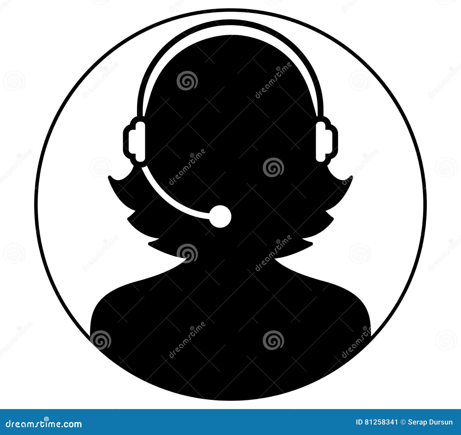 Call Center Woman Icon stock vector. Illustration of cartoon - 81258341