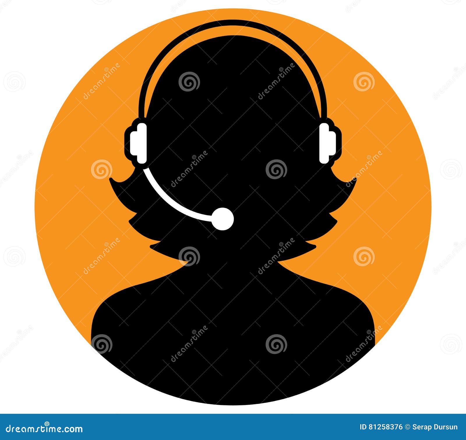 Call Center Woman Icon stock illustration. Illustration of ...