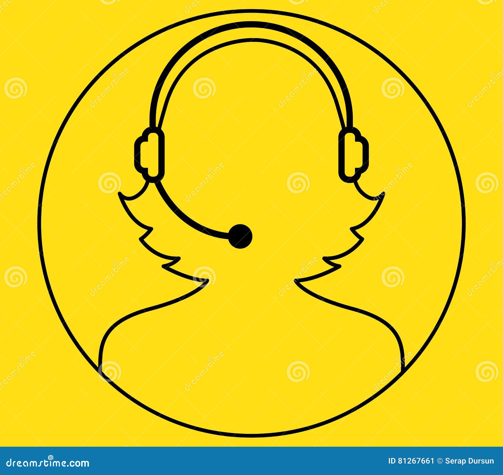 Call Center Woman Icon stock illustration. Illustration of handsfree ...