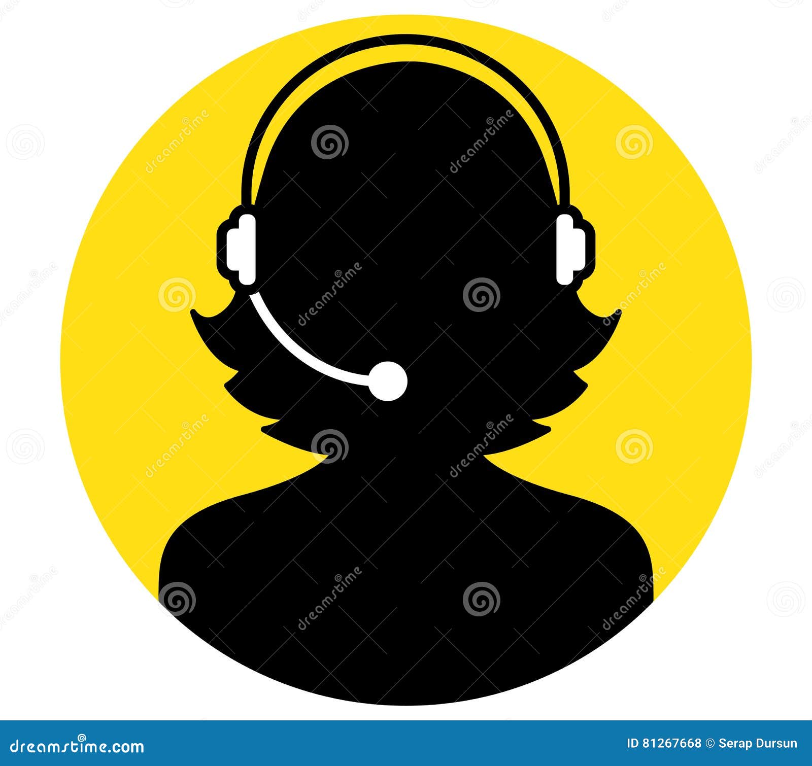 Call Center Woman Icon stock illustration. Illustration of clipart ...
