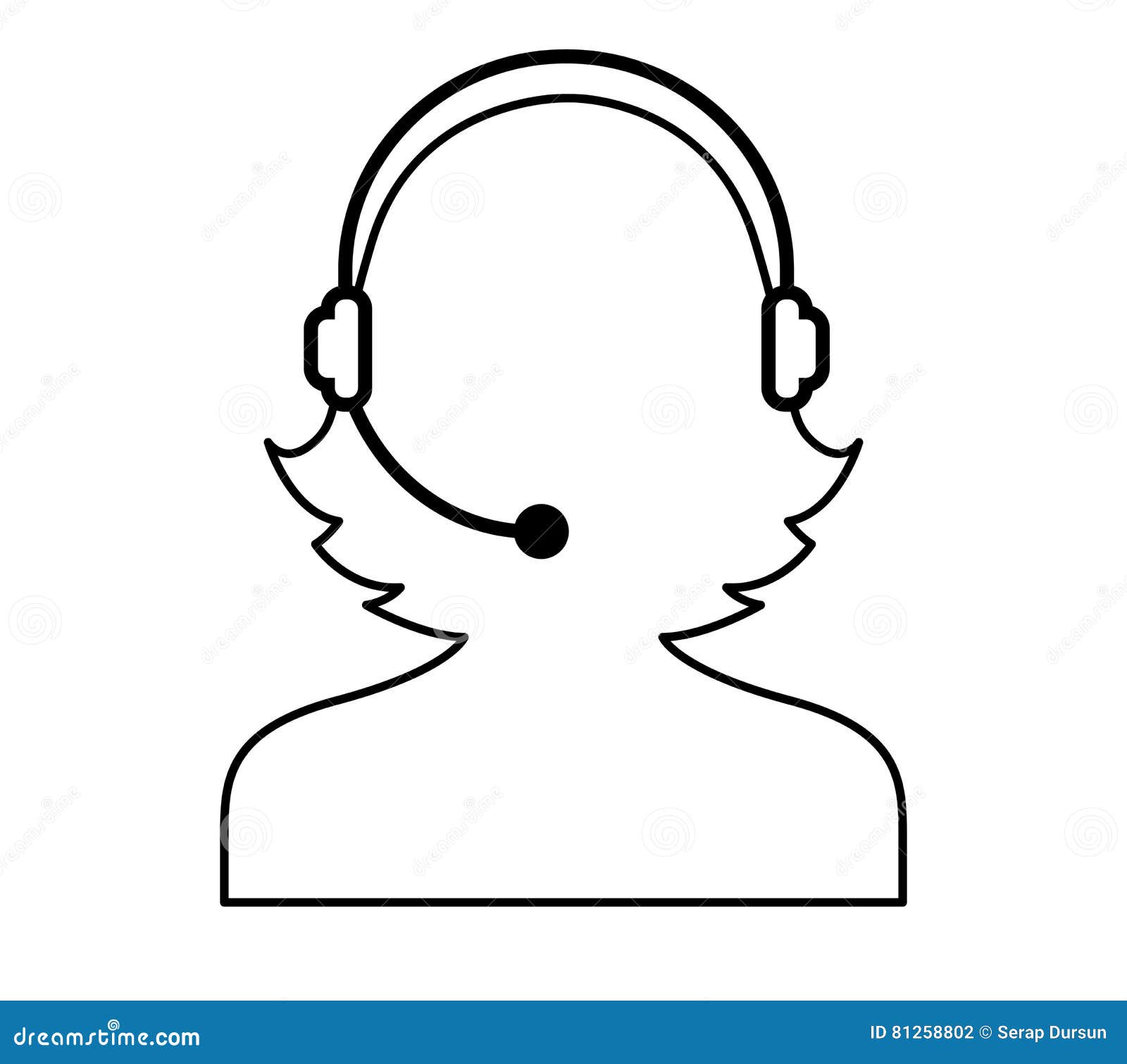 Call Center Woman Icon stock illustration. Illustration of flat - 81258802