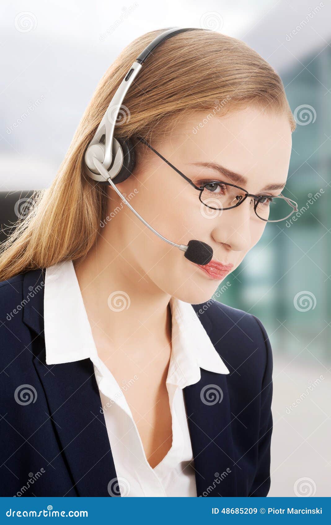 Call center woman stock image. Image of headset, conversation - 48685209