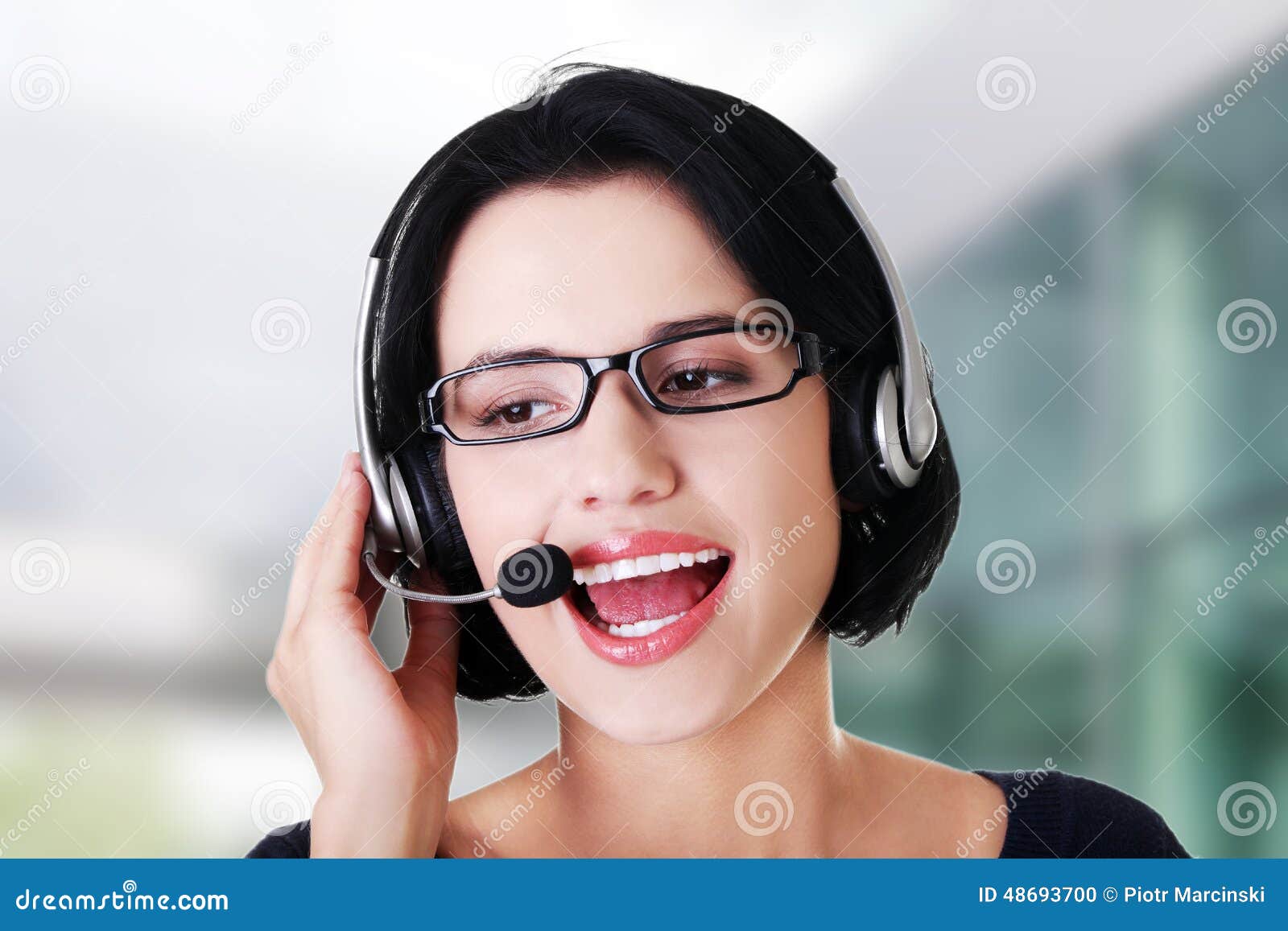 Call center woman stock photo. Image of call, customer - 48693700