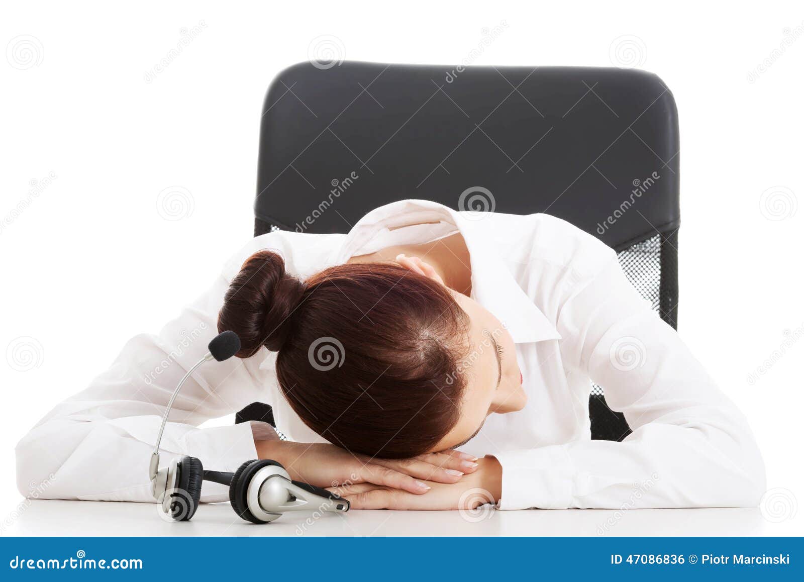 Call Center Woman Taking Nap on a Desk Stock Photo - Image of smart ...