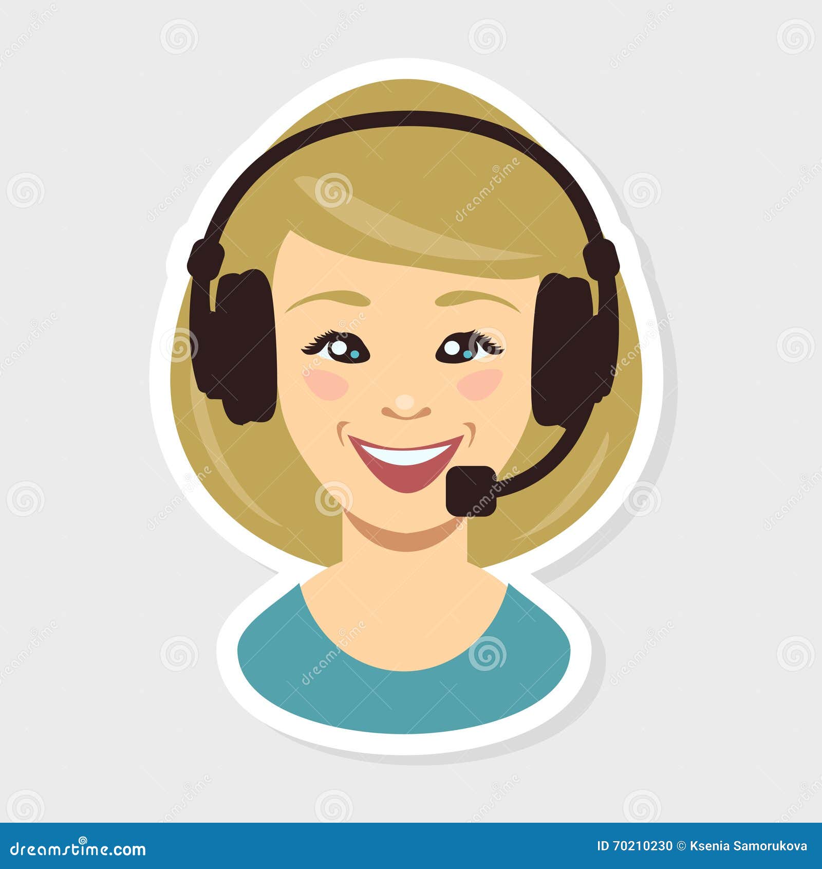 Call center. Woman stock vector. Illustration of identification - 70210230