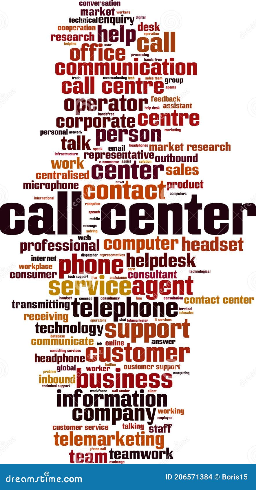 Call center word cloud stock vector. Illustration of call - 206571384