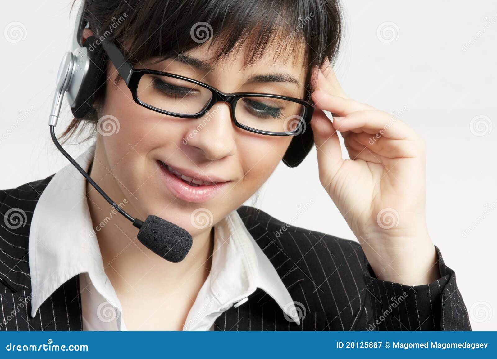 Call center worker stock image. Image of female, occupation - 20125887