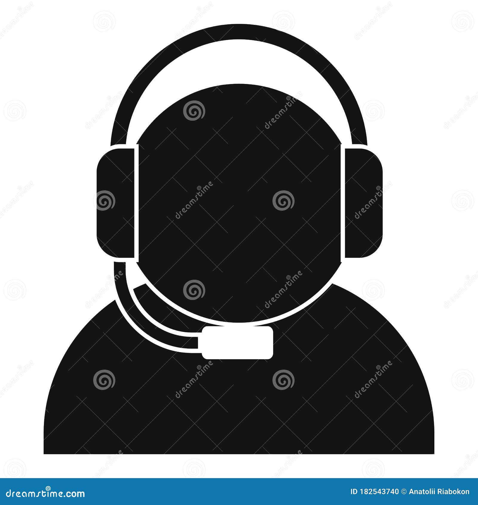 Call Center Worker Icon, Simple Style Stock Vector - Illustration of ...