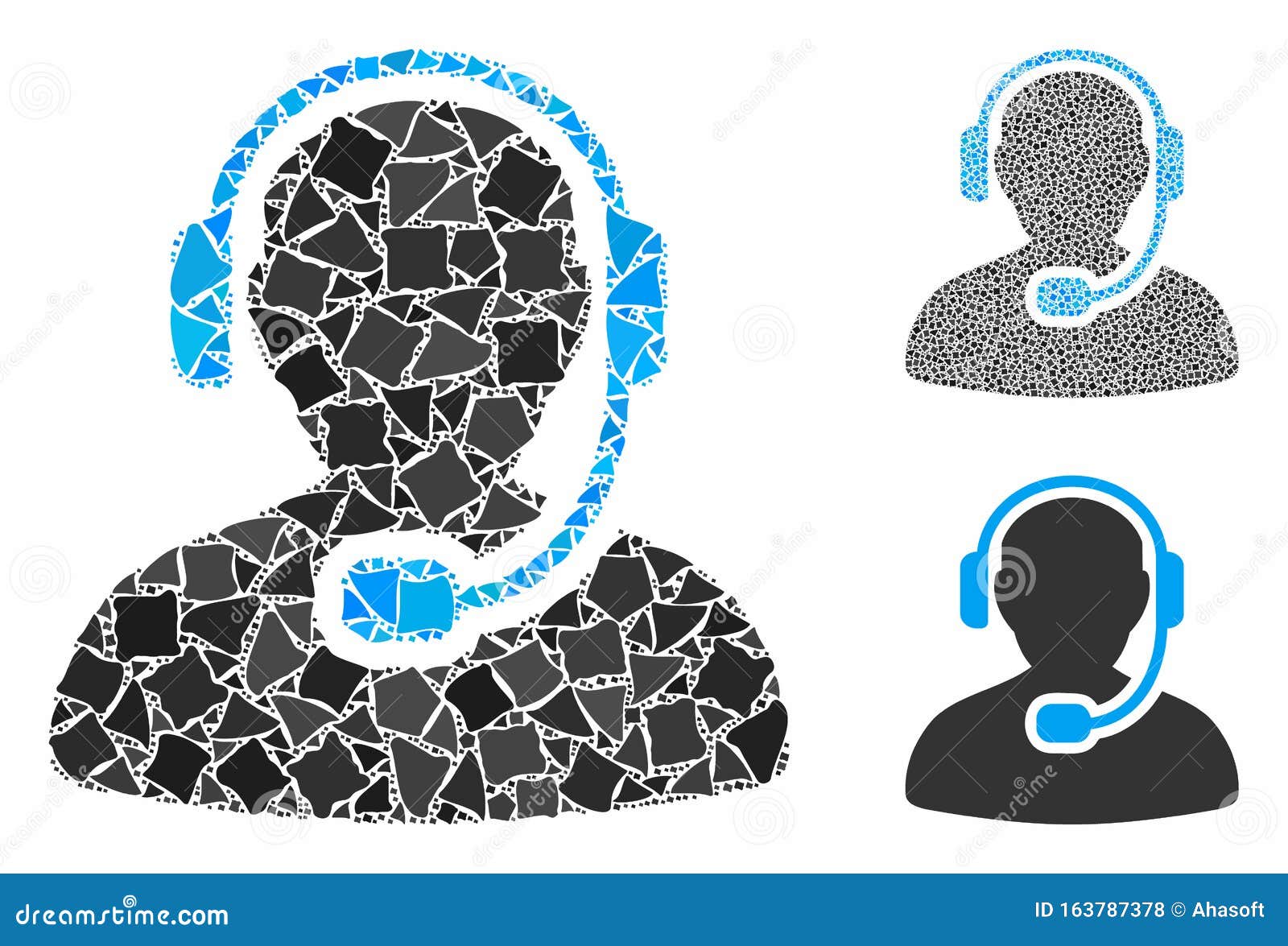 Call Center Worker Mosaic Icon of Rough Elements Stock Illustration ...
