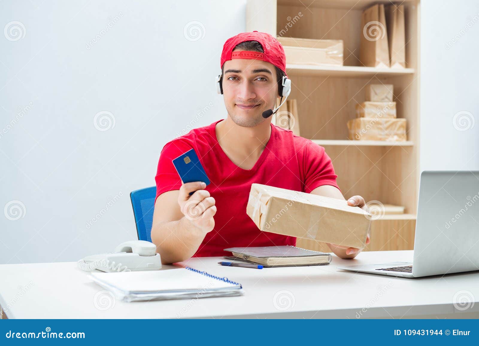 The Call Center Worker at Parcel Distribution Center in Post Office ...