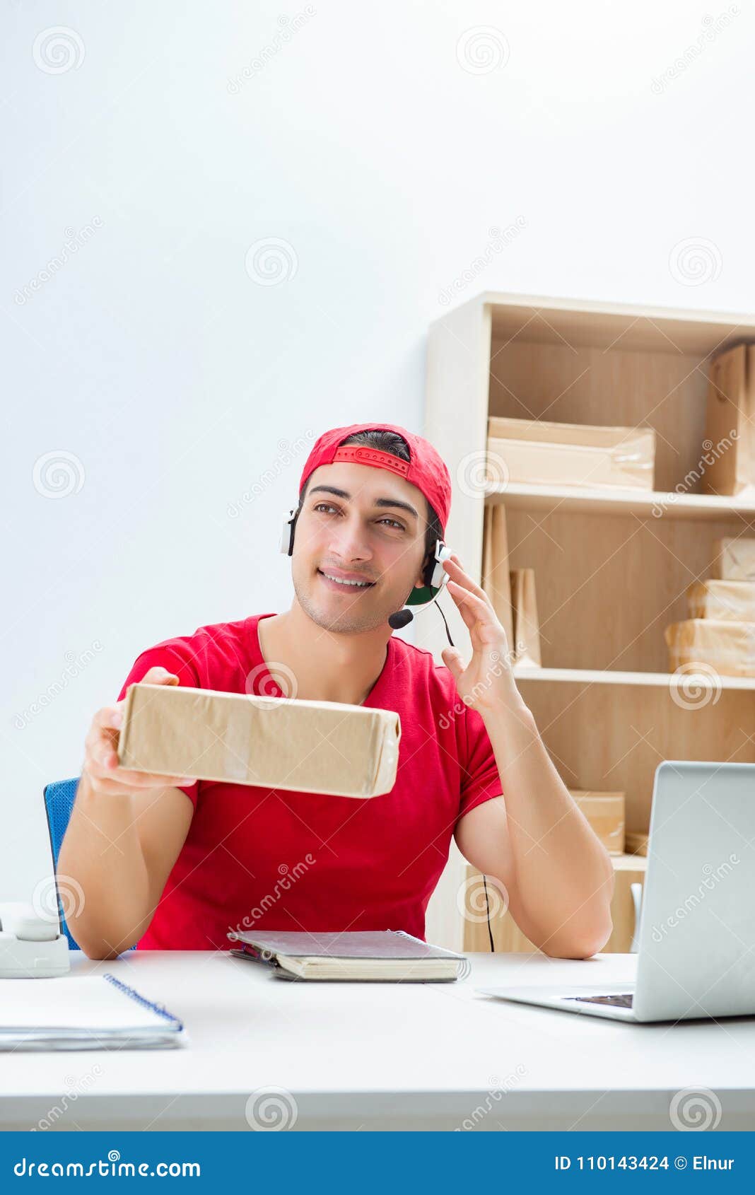 The Call Center Worker at Parcel Distribution Center in Post Office ...