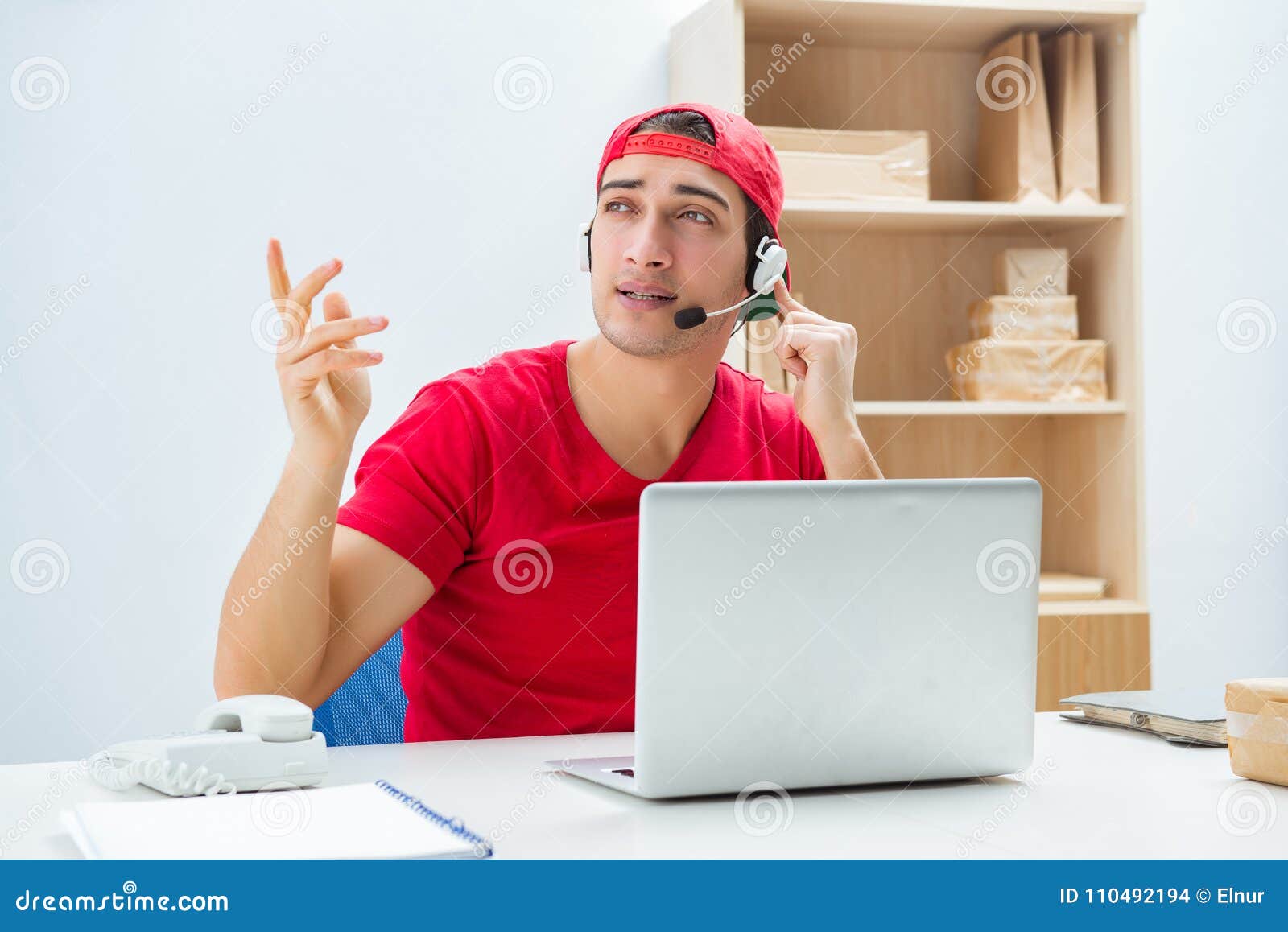 The Call Center Worker at Parcel Distribution Center in Post Office ...