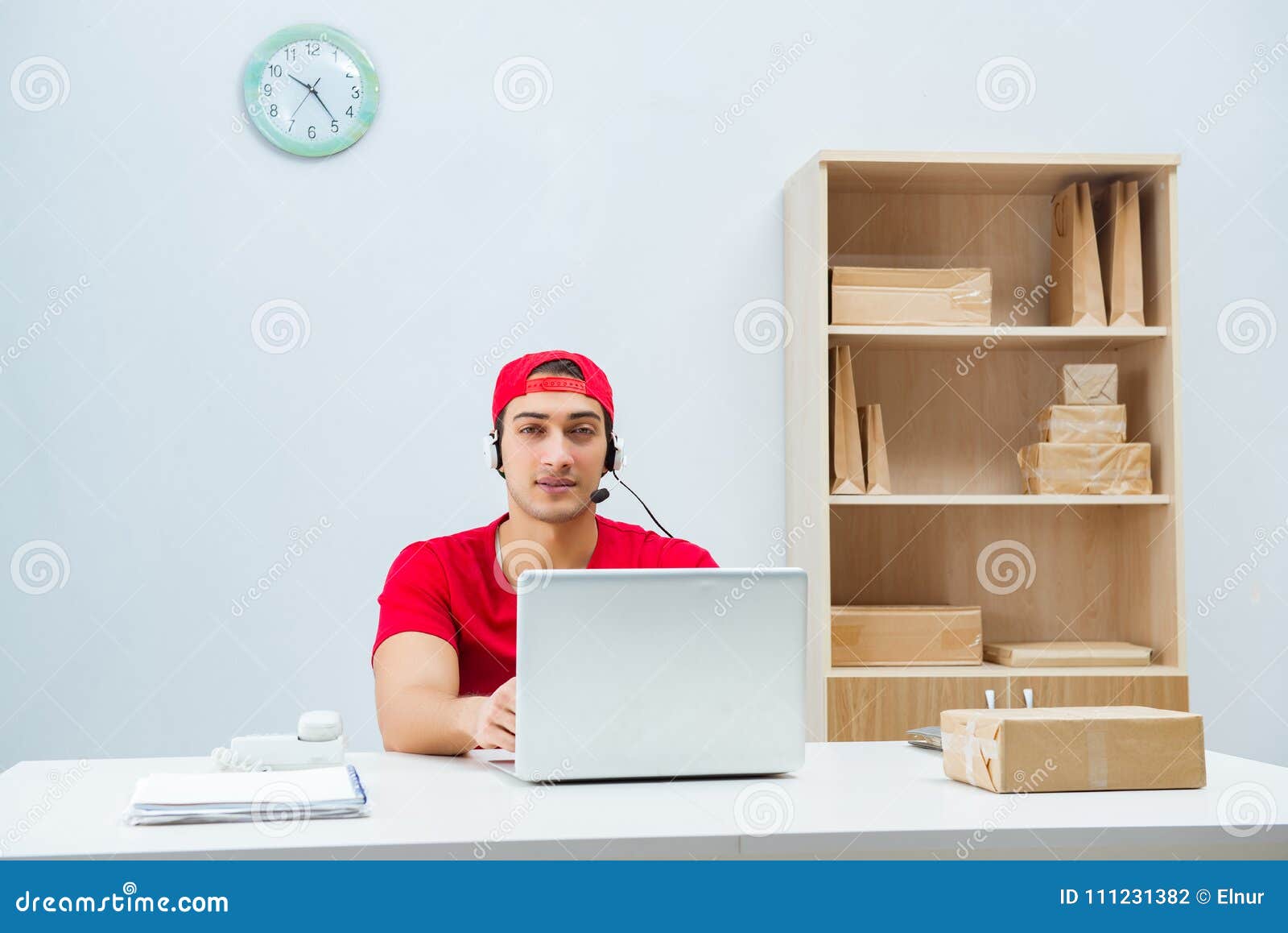 The Call Center Worker at Parcel Distribution Center in Post Office ...