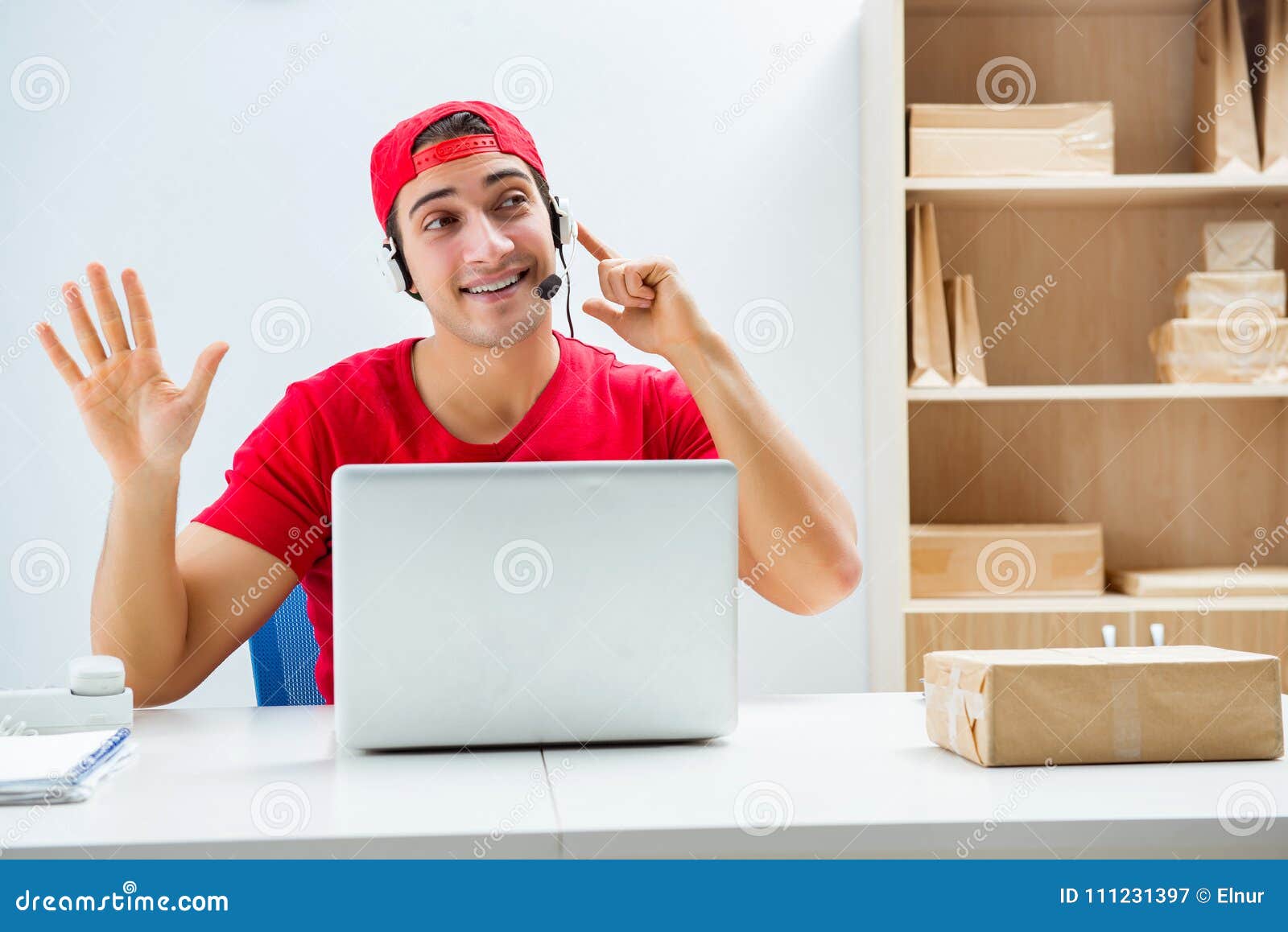 The Call Center Worker at Parcel Distribution Center in Post Office ...