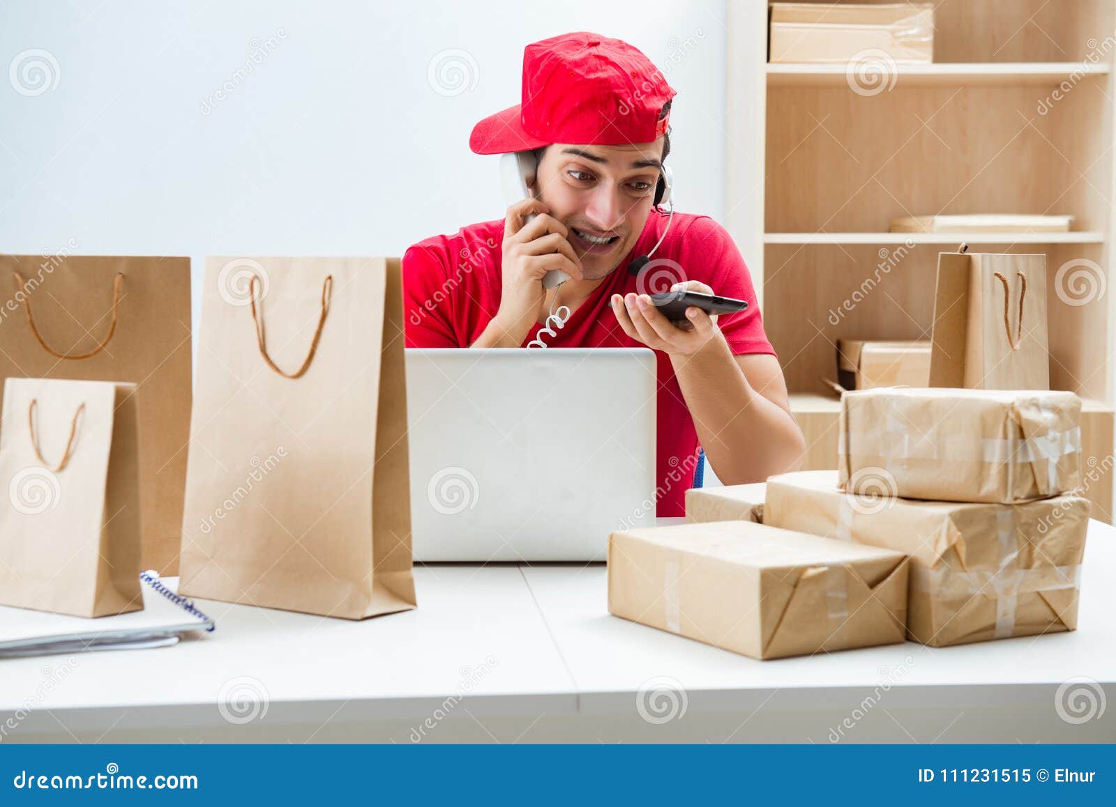 The Call Center Worker at Parcel Distribution Center in Post Office ...