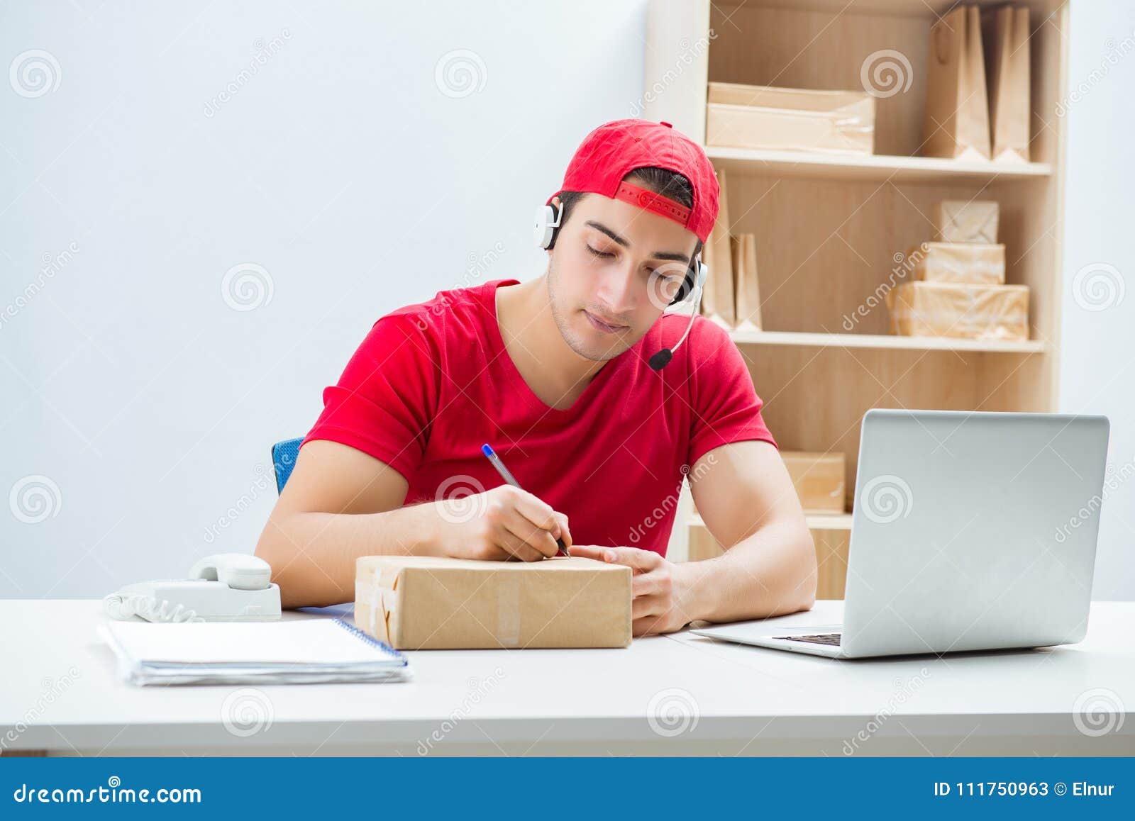 The Call Center Worker at Parcel Distribution Center in Post Office ...