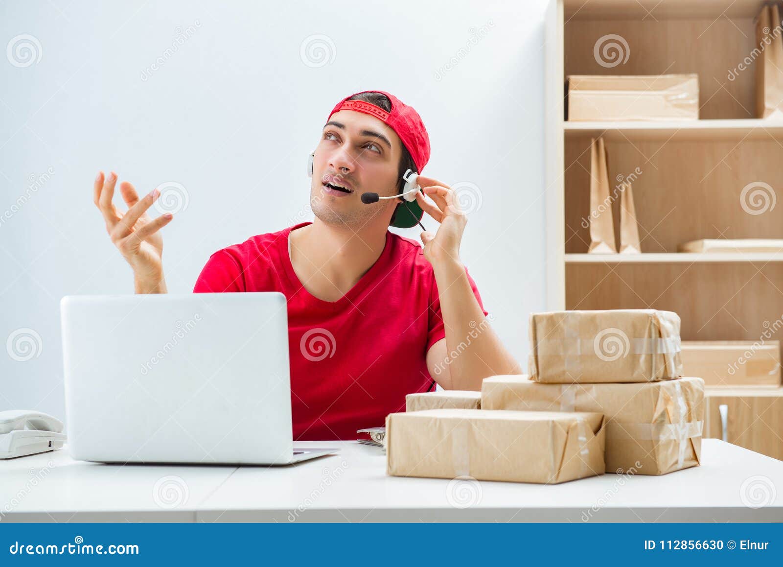 The Call Center Worker at Parcel Distribution Center in Post Office ...