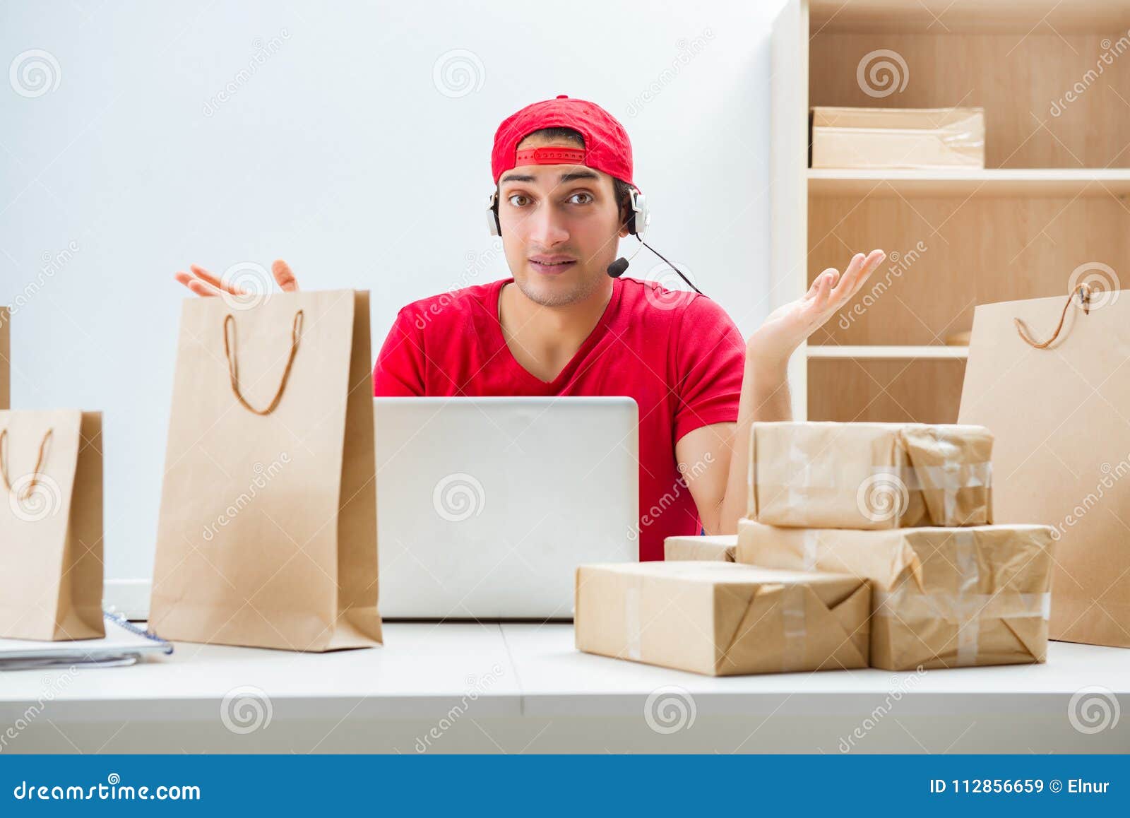 The Call Center Worker at Parcel Distribution Center in Post Office ...