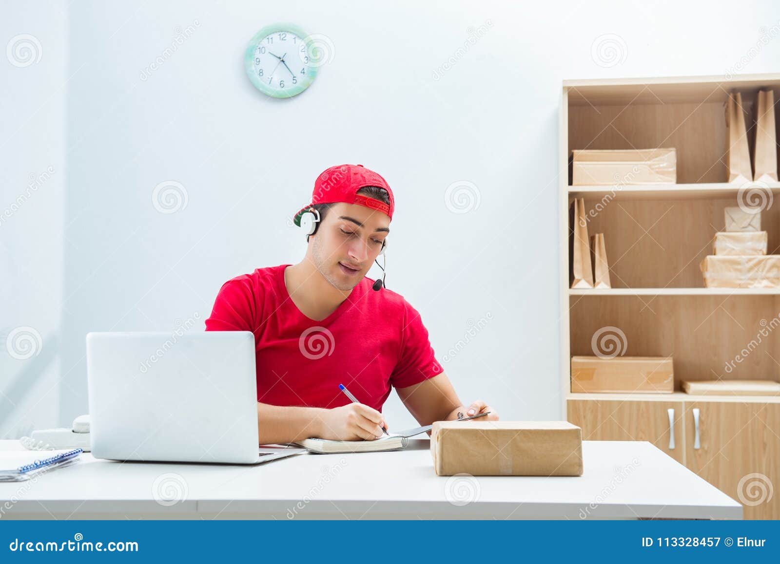 The Call Center Worker at Parcel Distribution Center in Post Office ...