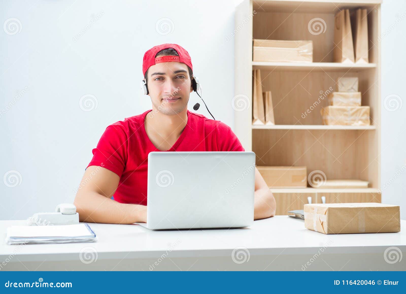 The Call Center Worker at Parcel Distribution Center in Post Office ...