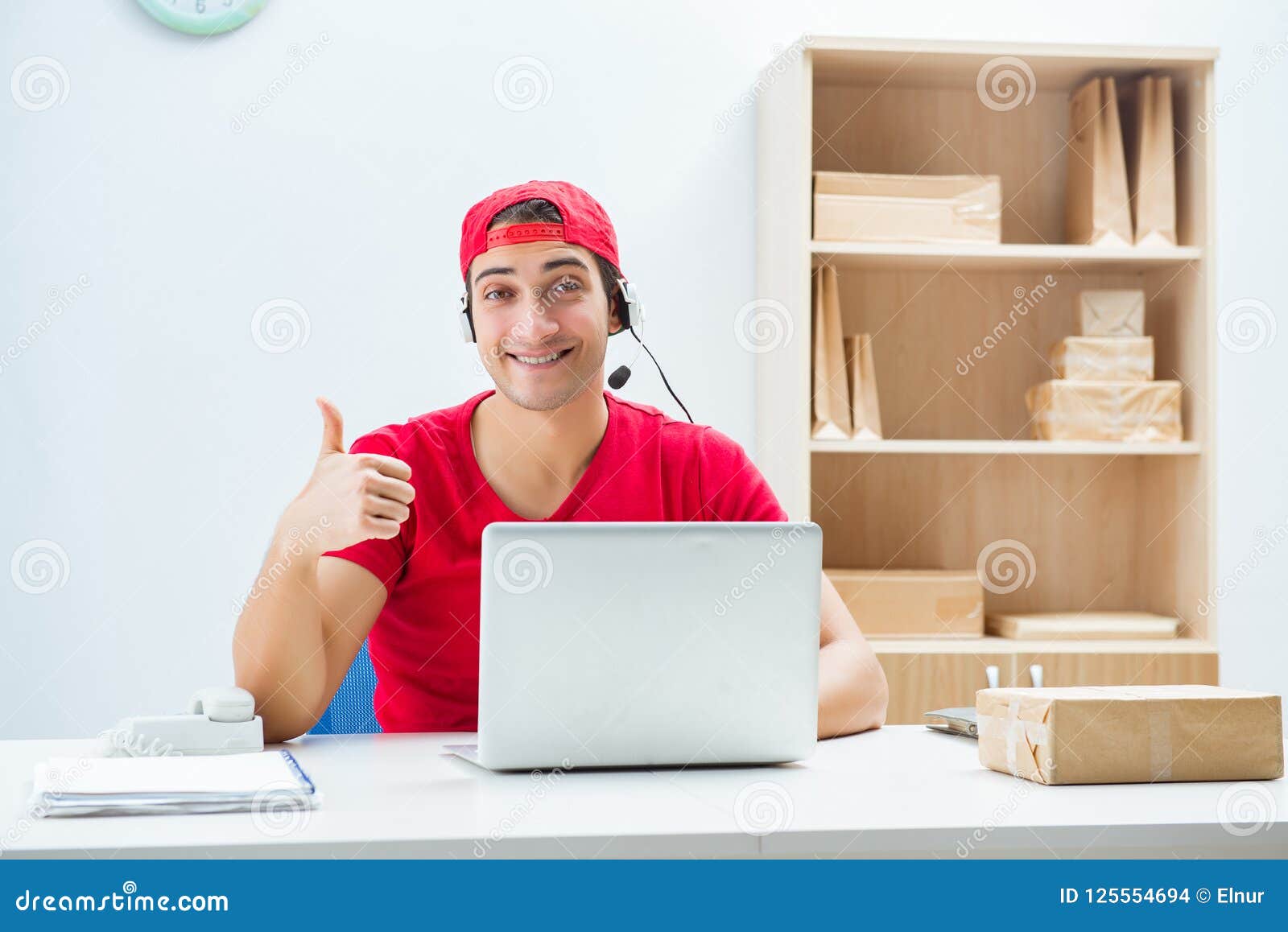 The Call Center Worker at Parcel Distribution Center in Post Office ...