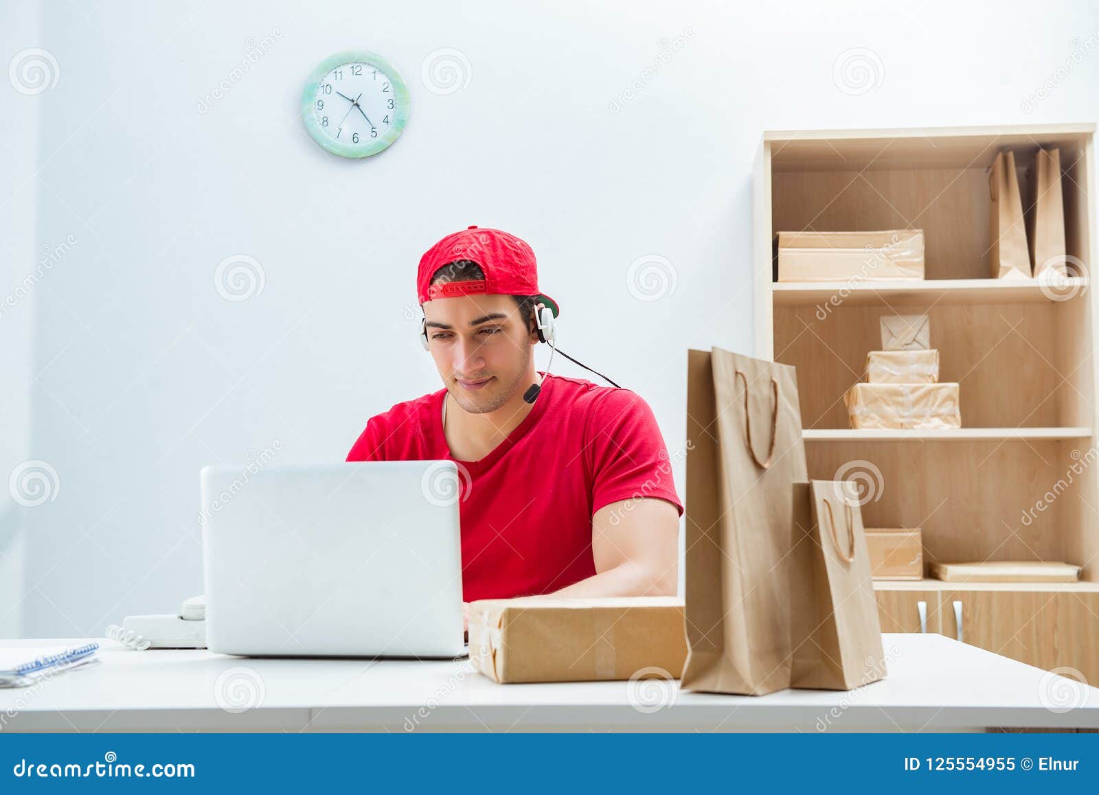 The Call Center Worker at Parcel Distribution Center in Post Office ...