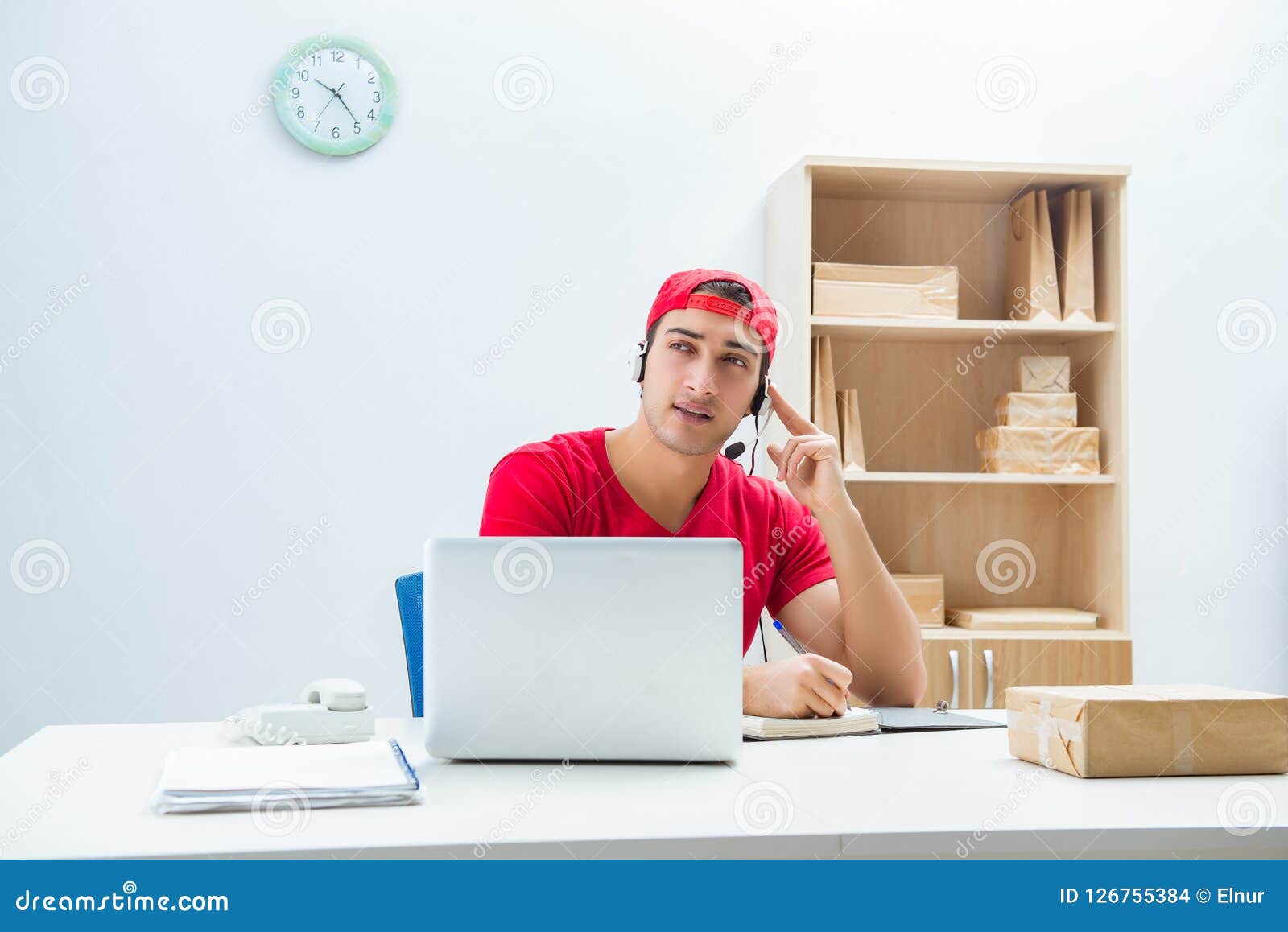 The Call Center Worker at Parcel Distribution Center in Post Office ...