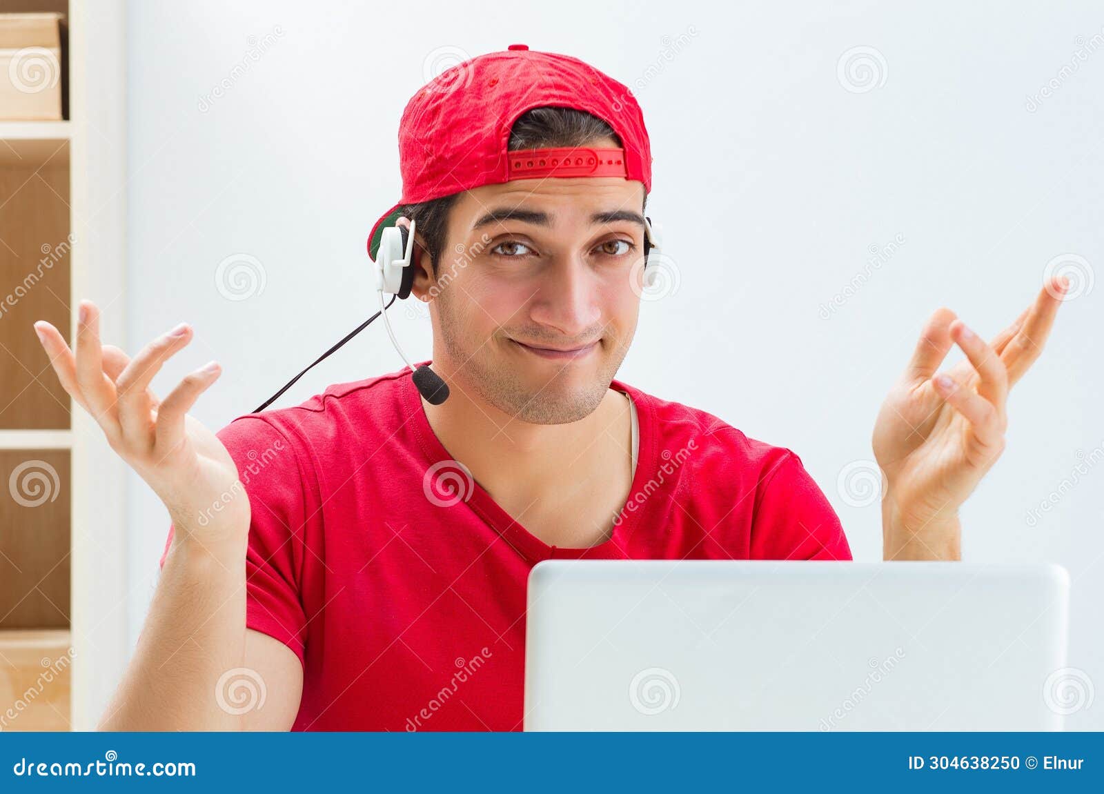 Call Center Worker at Parcel Distribution Center in Post Office Stock ...
