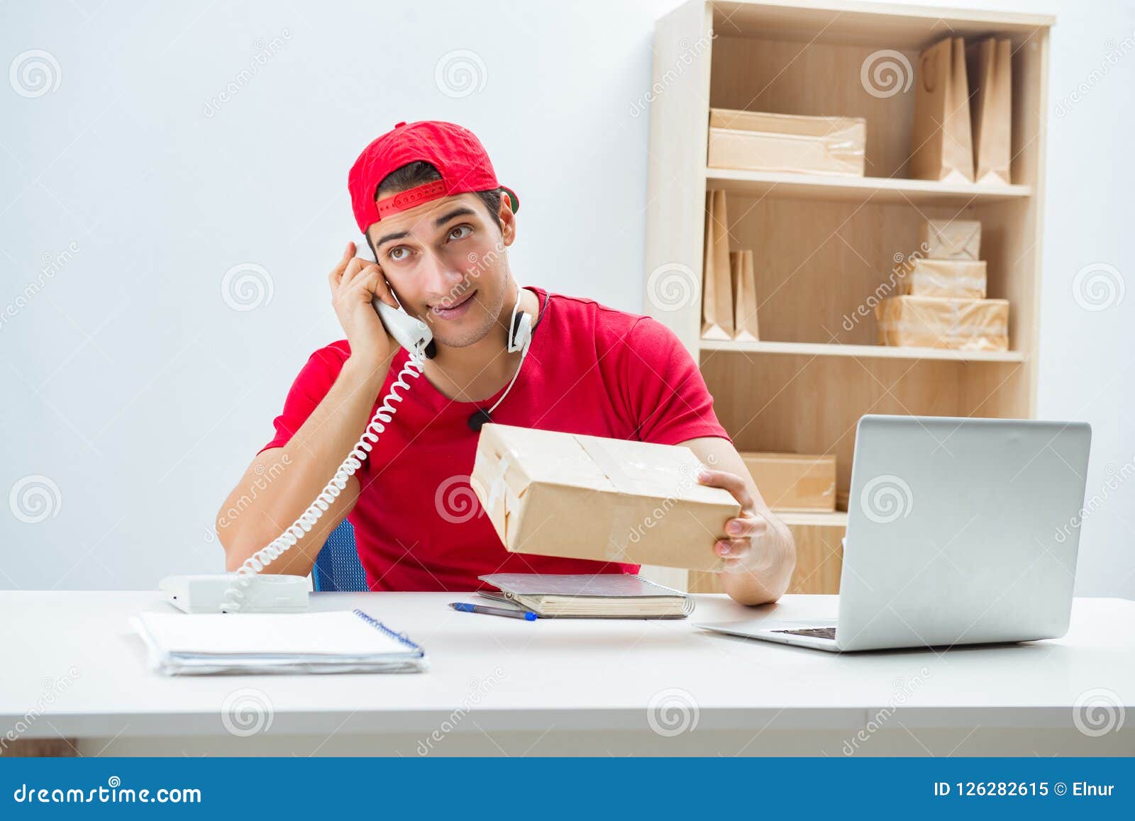 The Call Center Worker at Parcel Distribution Center in Post Office ...