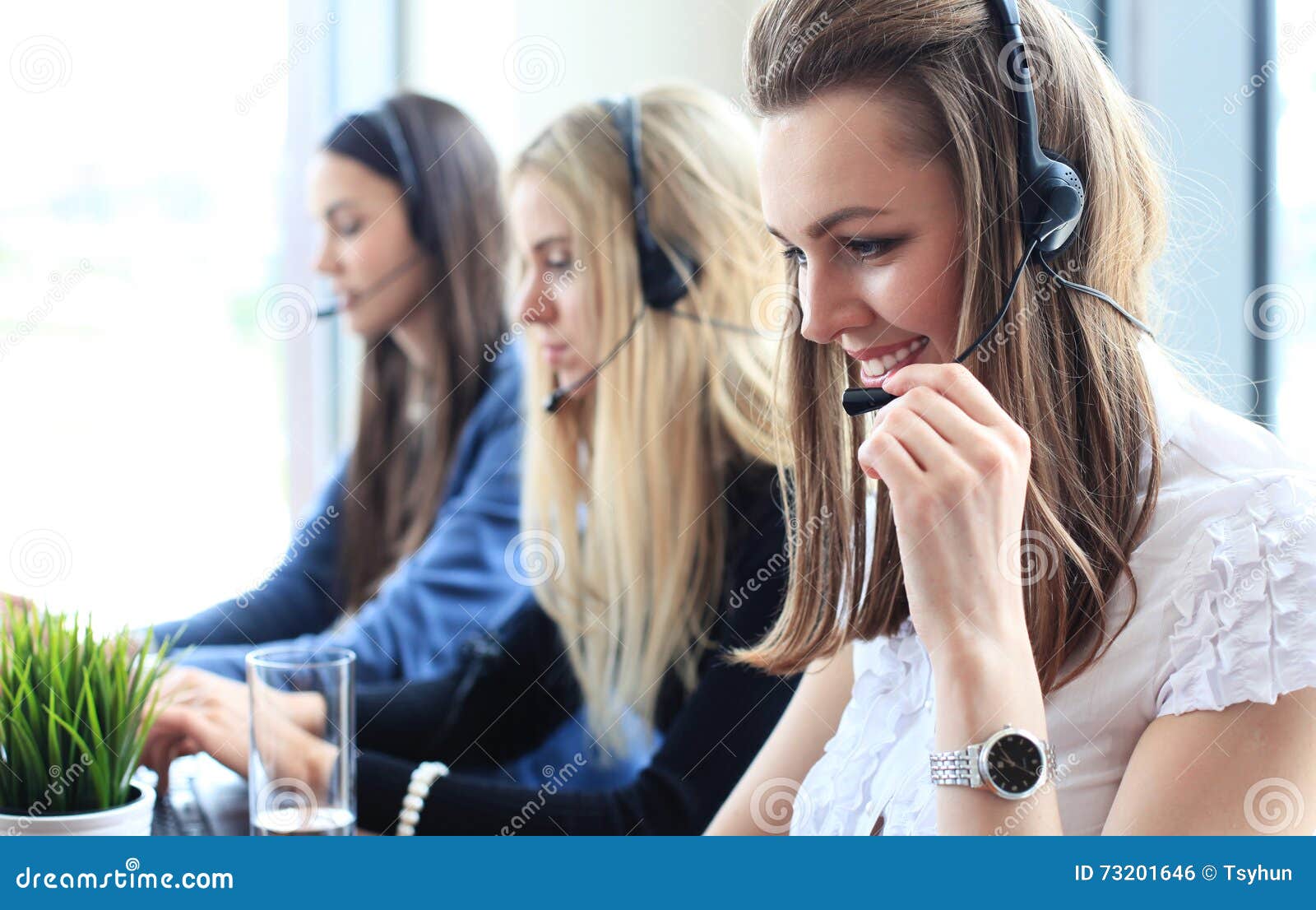 Call center worker stock photo. Image of headphones, help - 73201646