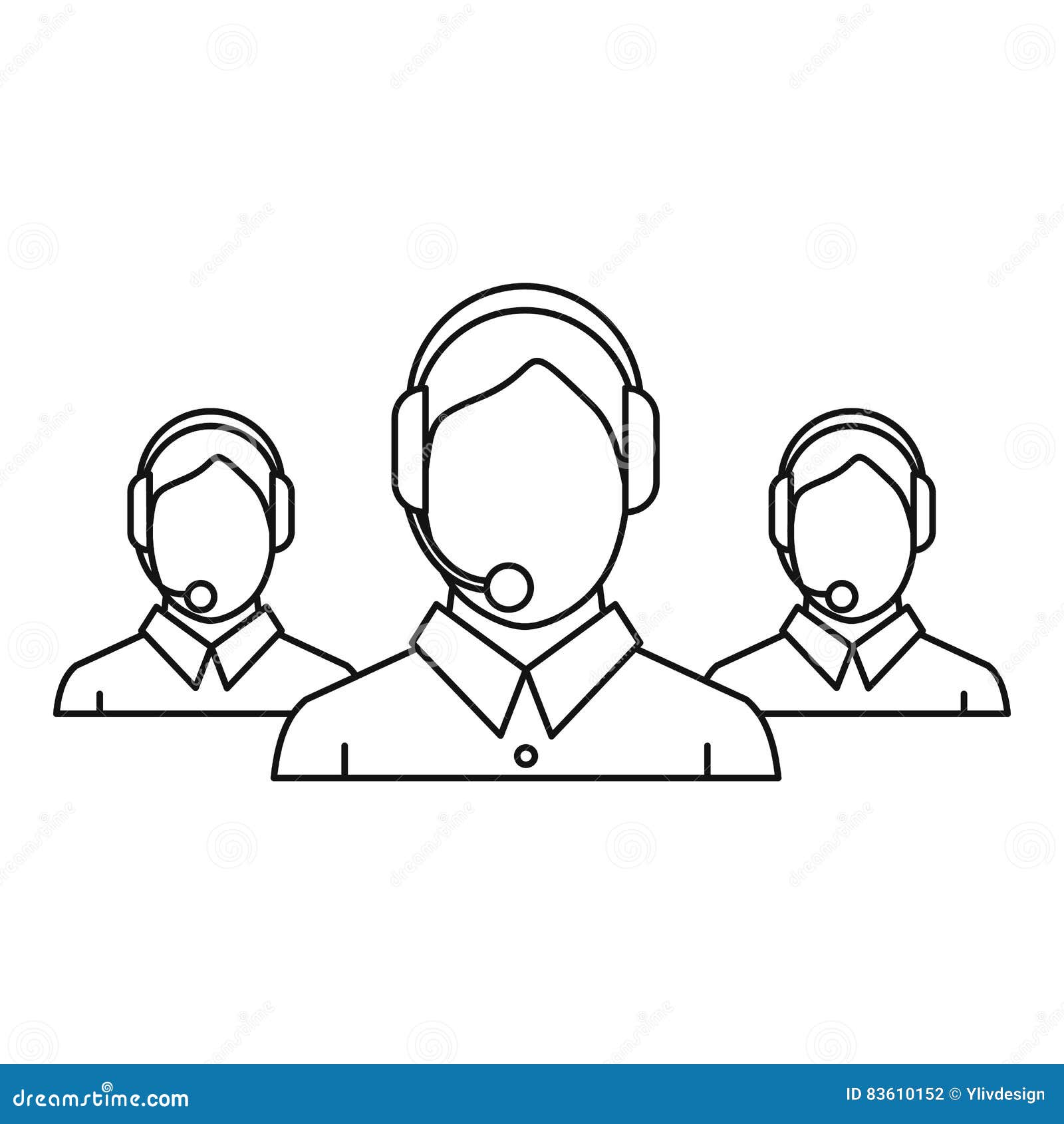 Call Center Workers Icon, Outline Style Stock Vector - Illustration of ...