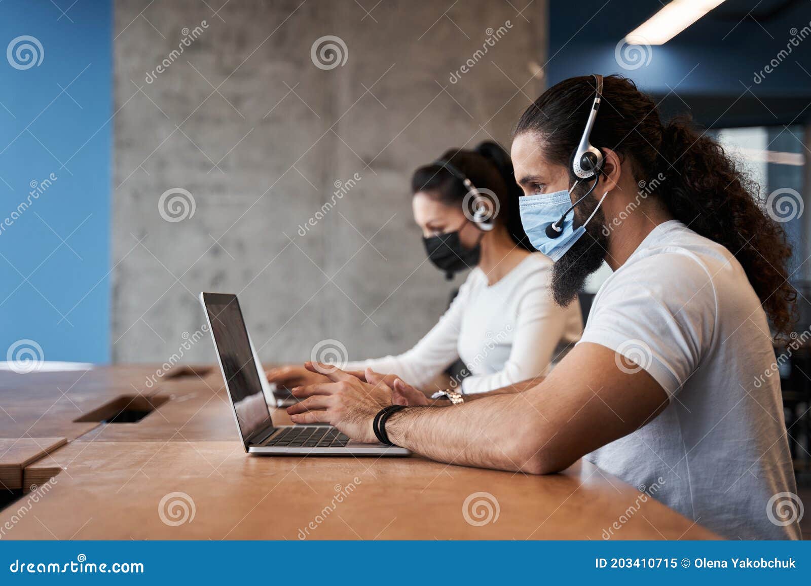 Call Center Workers Working Together Stock Image - Image of executive ...
