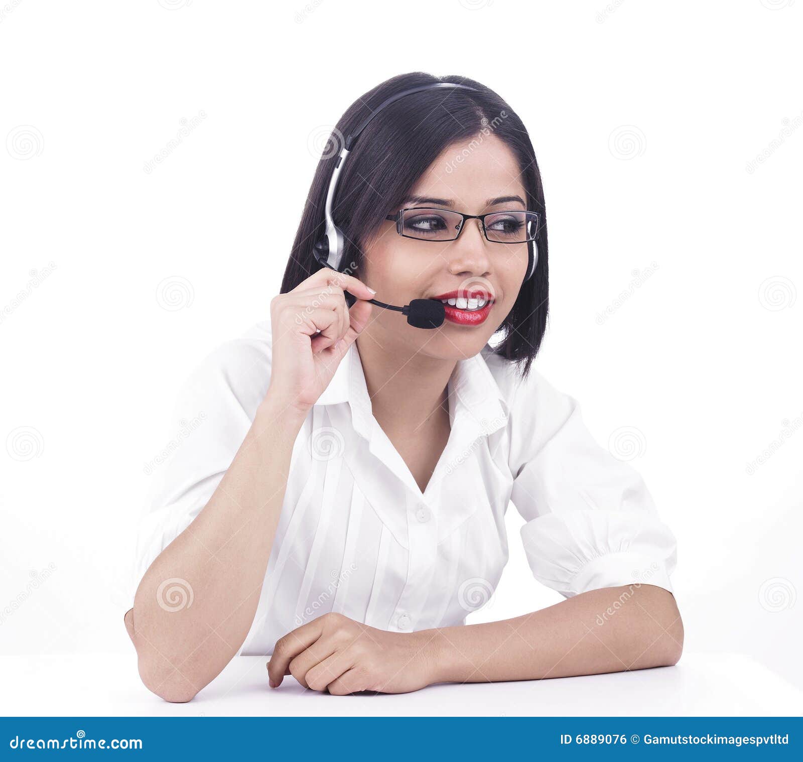 A Call Centre Female Executive Stock Photo - Image of care ...