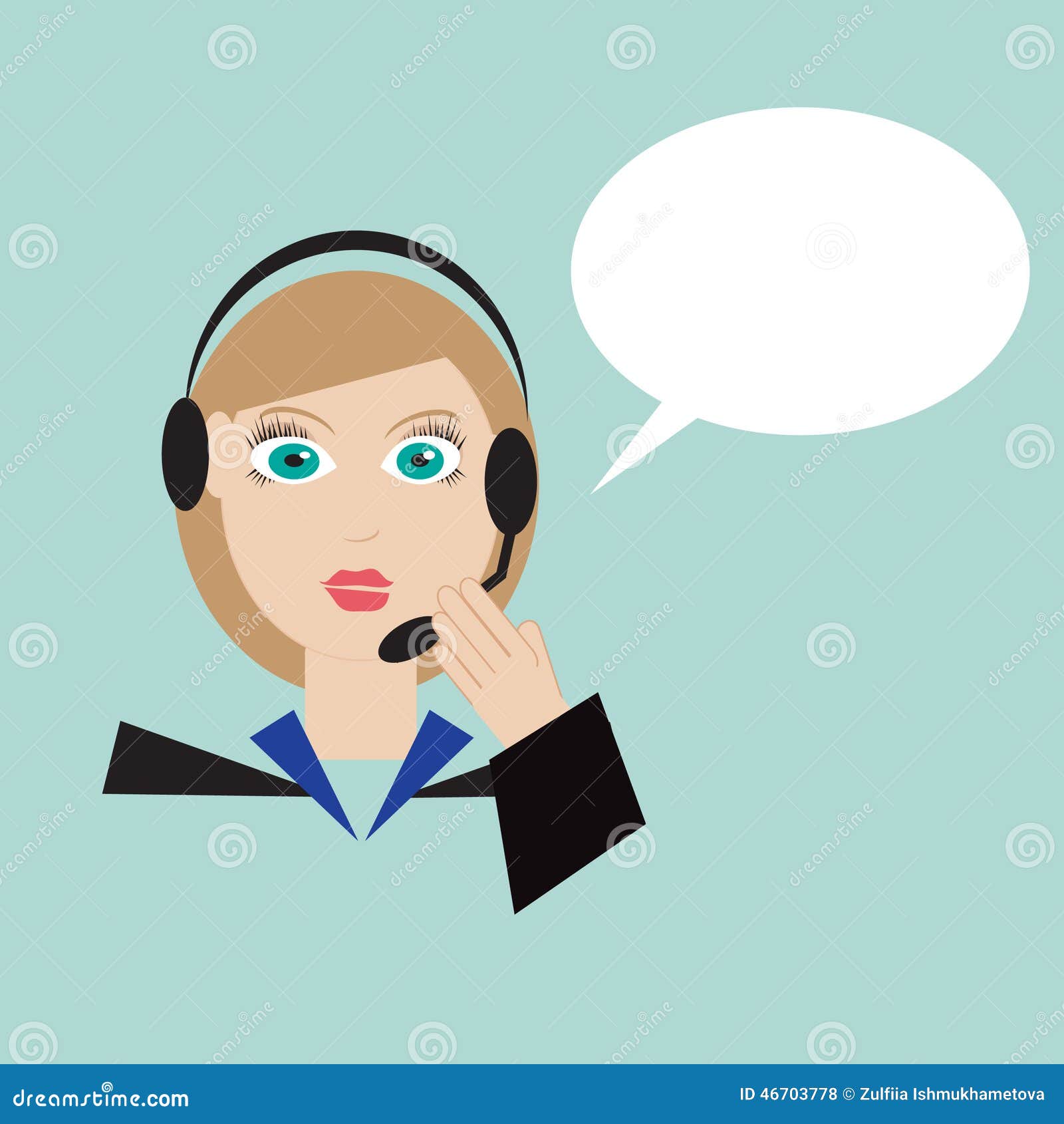 Call centre lady stock vector. Illustration of female - 46703778