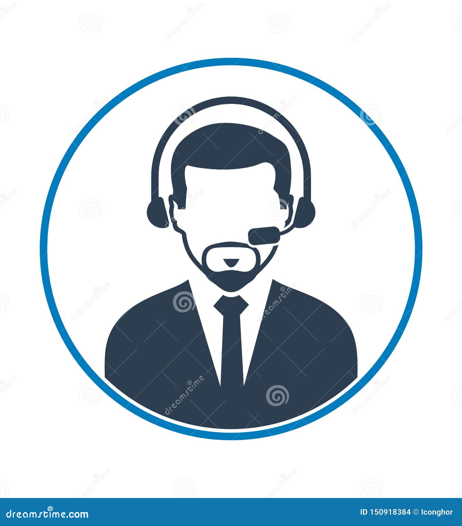 Call centre operator icon. stock vector. Illustration of technical ...