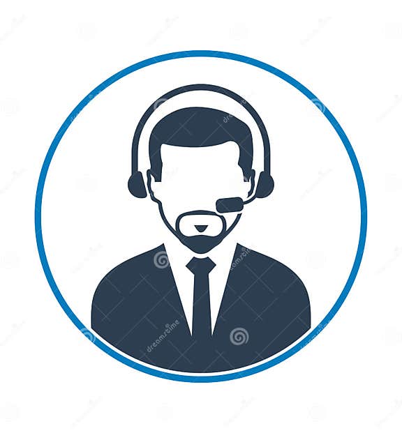 Call centre operator icon. stock vector. Illustration of technical ...