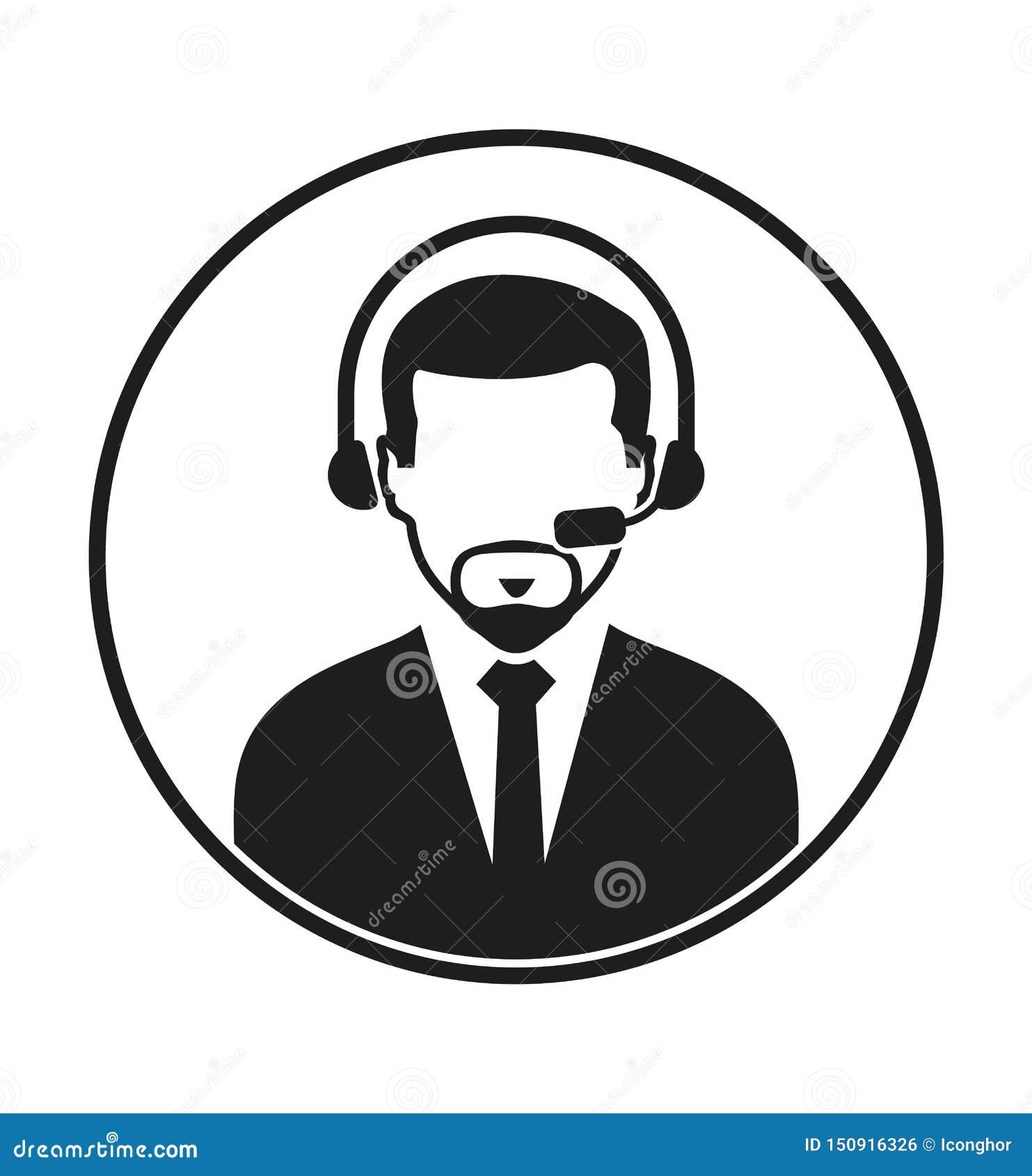 Call center operator icon. stock vector. Illustration of call - 150916326