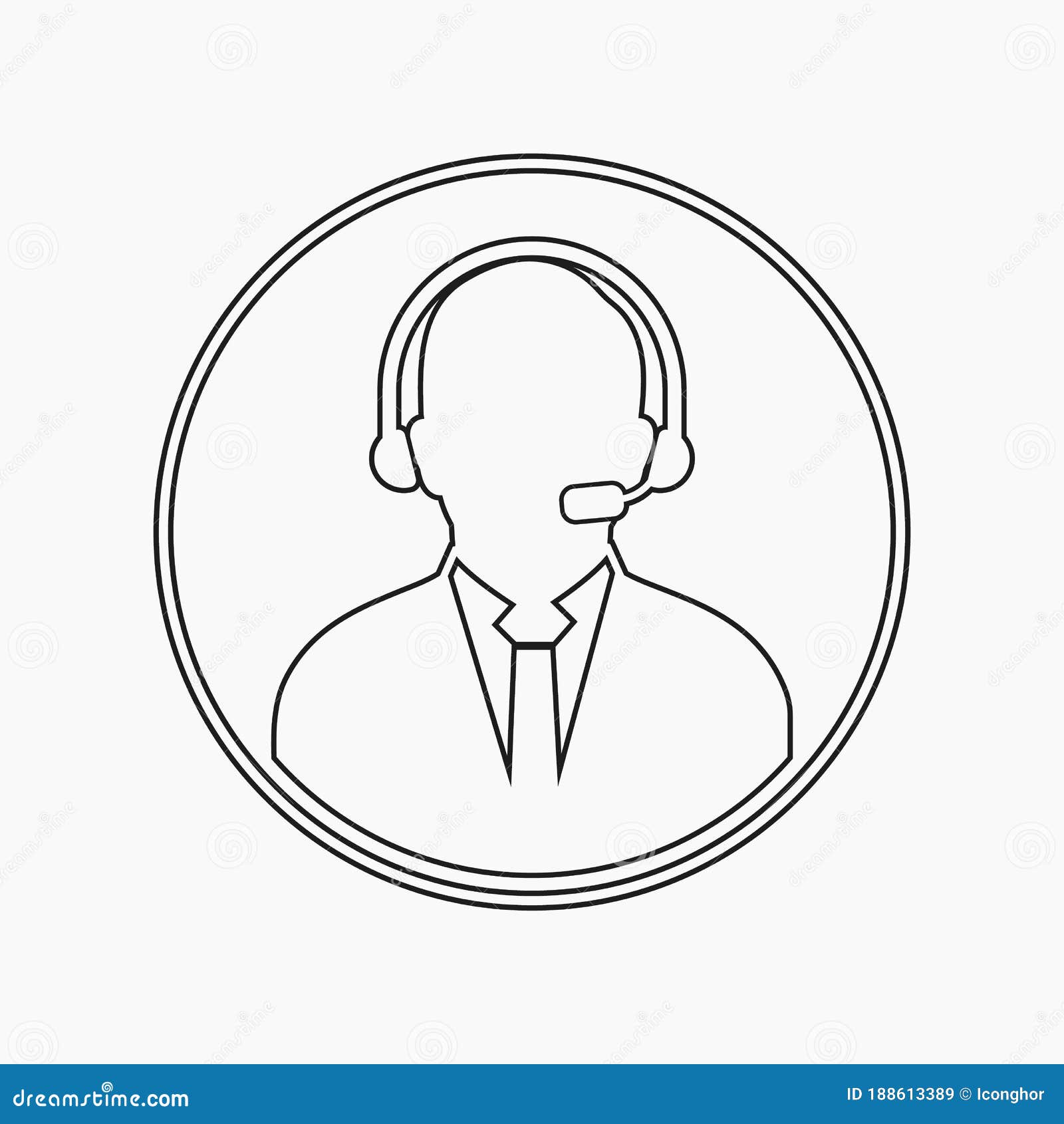 Call Centre Operator Icon with Headphone Symbol. Stock Vector ...