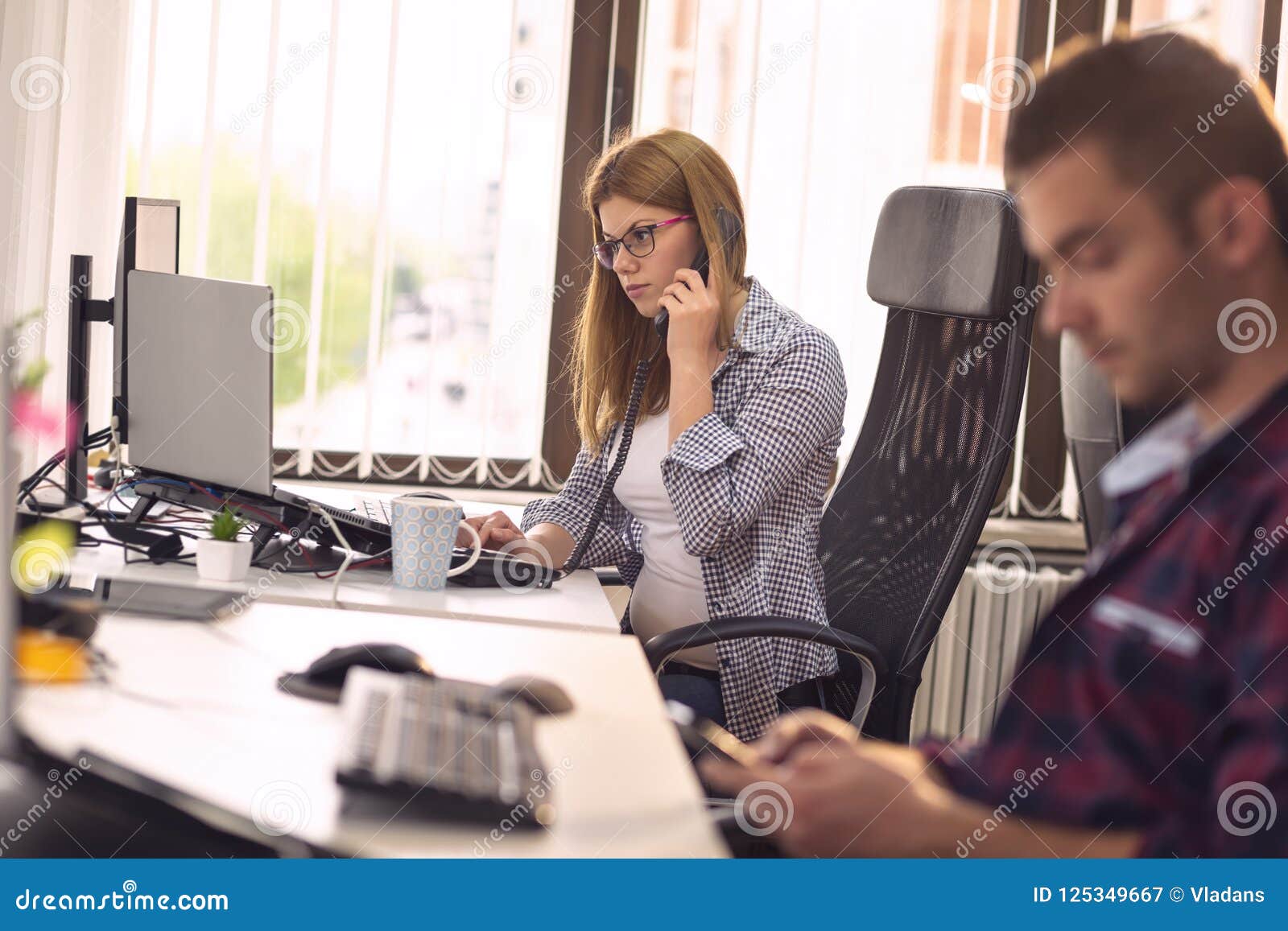 Call Centre Operators at Work Stock Image - Image of agency, keyboard ...