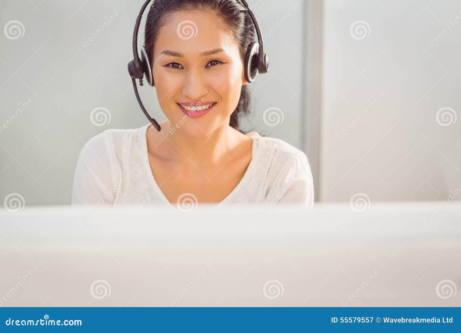 Call Centre Representative Using Headset Stock Image - Image of call ...