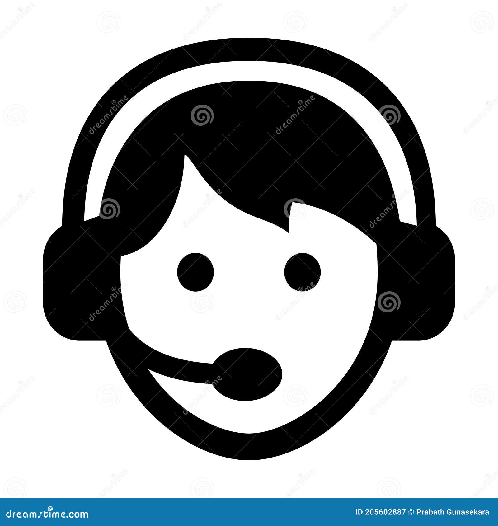 Call Centre Support Agent Icon Stock Vector - Illustration of headset ...